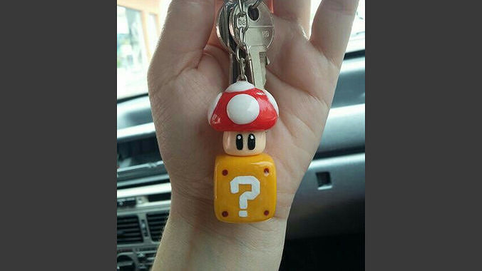 Super Mario keychain 3D model 3D printable | CGTrader