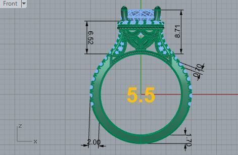 Modest diamond ring 2860 3D print model 3D model 3D printable | CGTrader