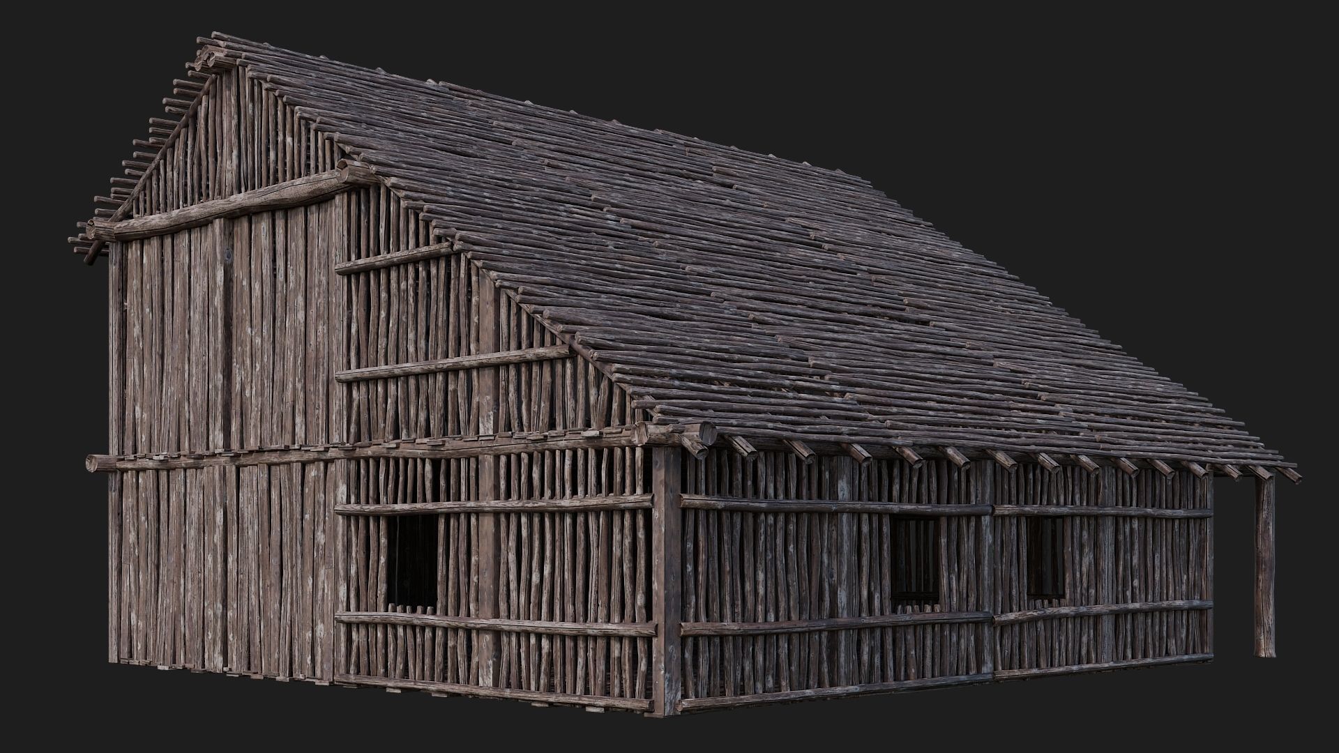 3D model 4 Old Wooden Buildings Pack 4K Textures GameReady 181 to 184 ...