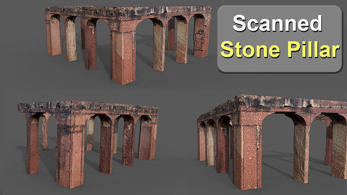 3D model Stone Pillar Low Poly VR / AR / low-poly | CGTrader