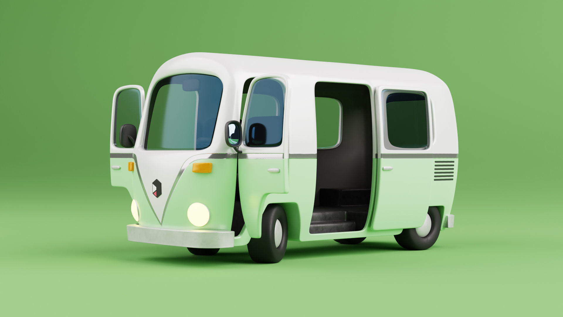 Stylized Cartoon Van - Fully Rigged 3D model rigged | CGTrader