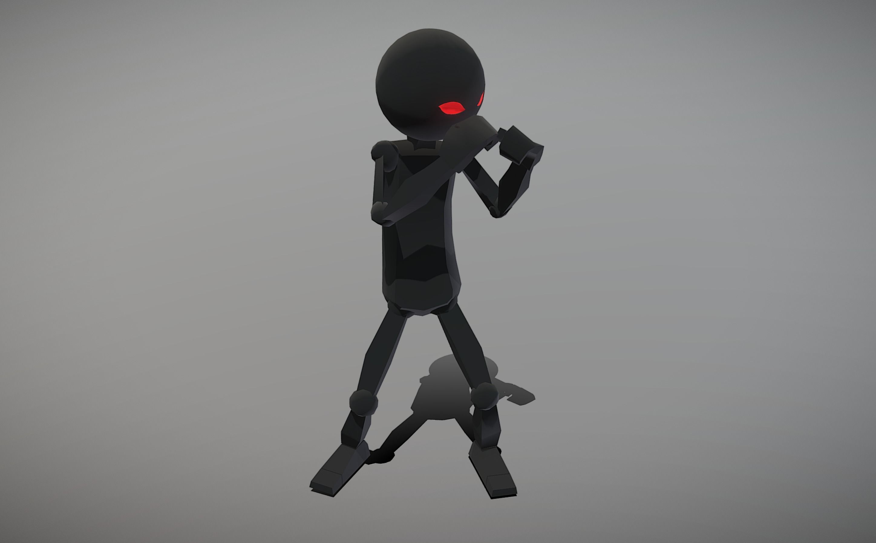 3D model Stickman figure with eyes VR / AR / low-poly rigged animated ...