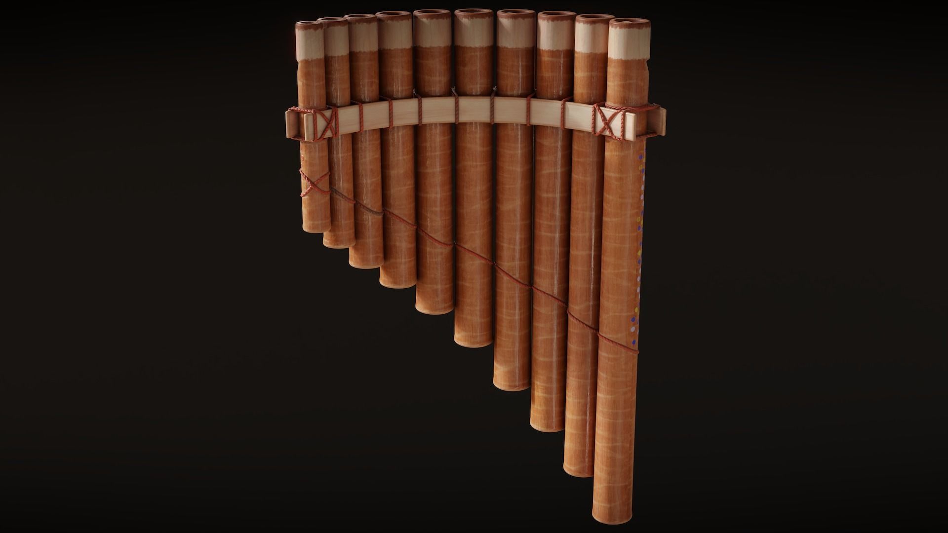 3D model Hand-Painted Pan Flute VR / AR / low-poly | CGTrader