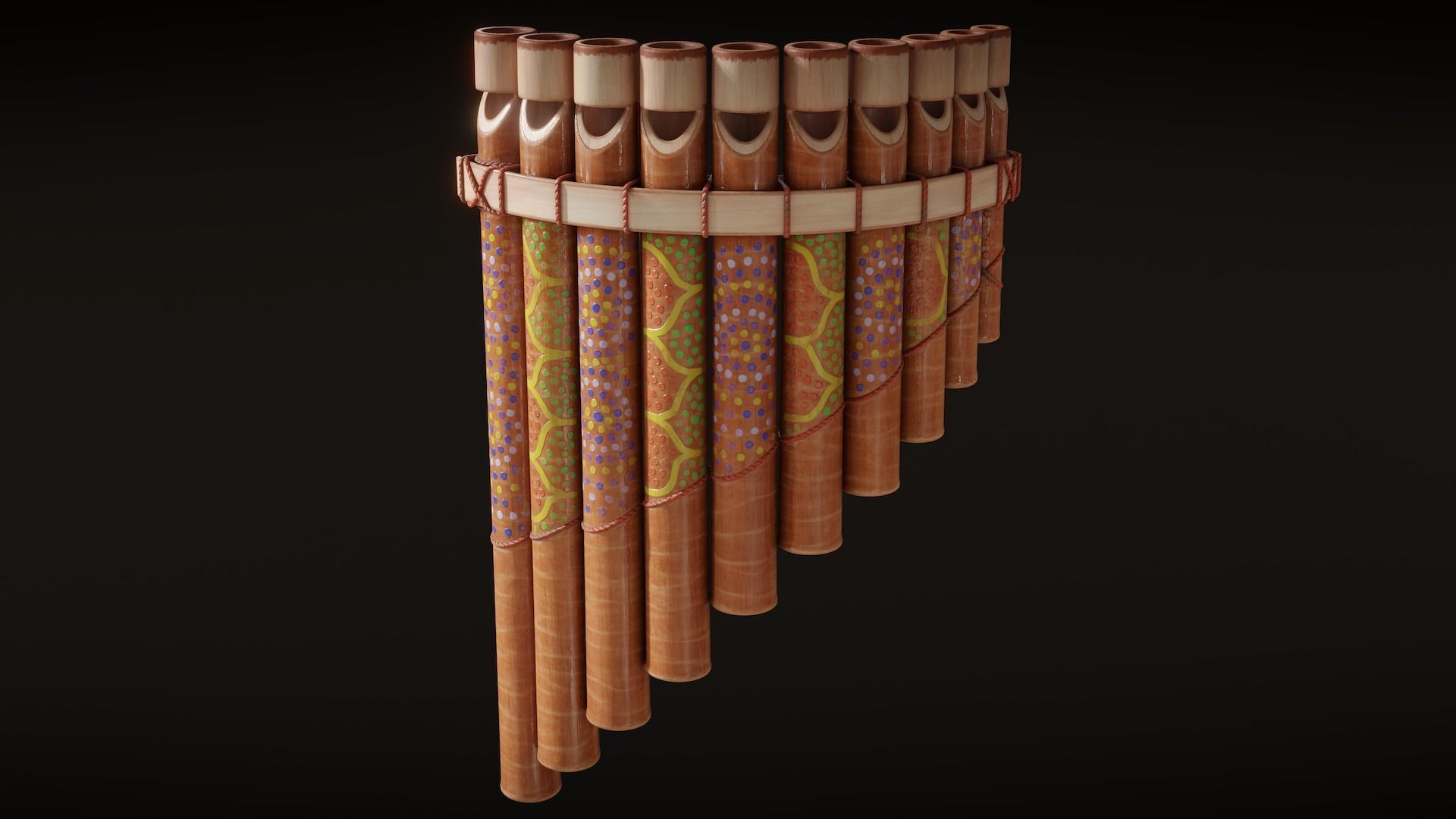 3D model Hand-Painted Pan Flute VR / AR / low-poly | CGTrader