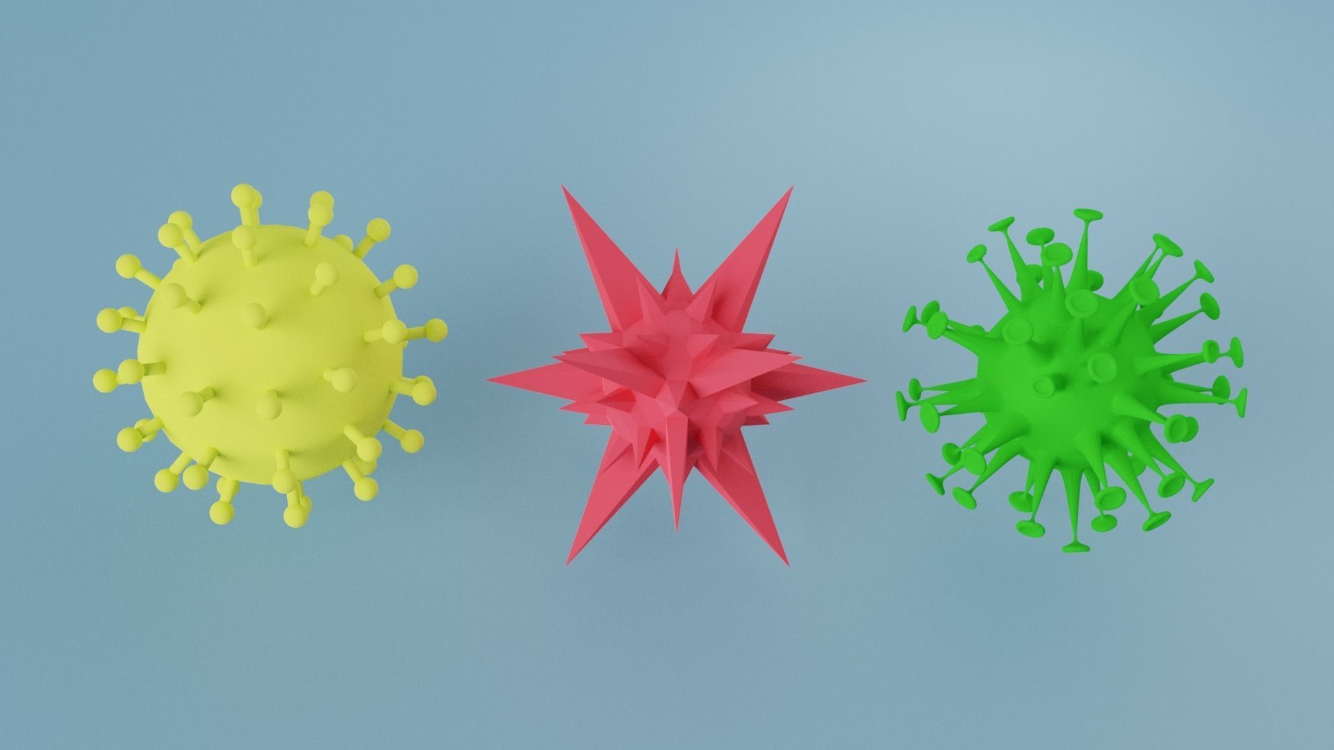 3D model Cartoon Virus Collection VR / AR / low-poly | CGTrader