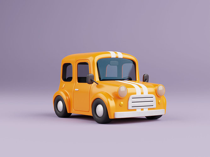 Stylized Cartoon City Car - Fully Rigged 3D model rigged | CGTrader