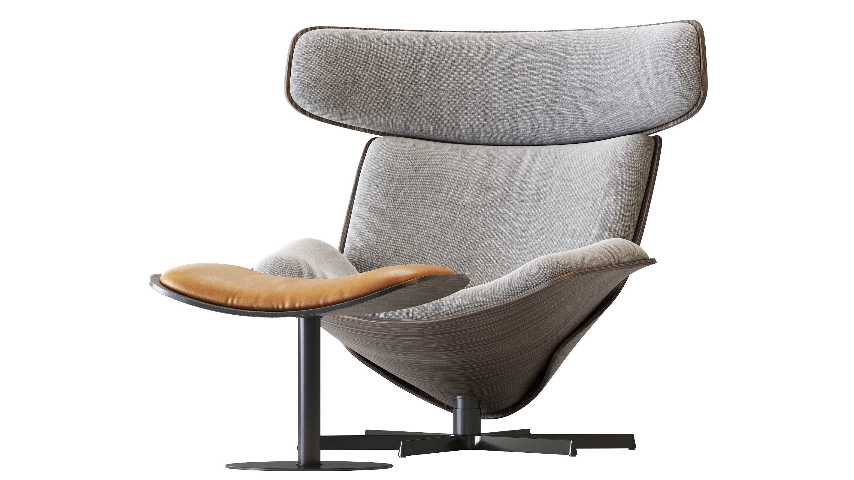 Almora B and B Italia Armchair and Footrest 3D model | CGTrader