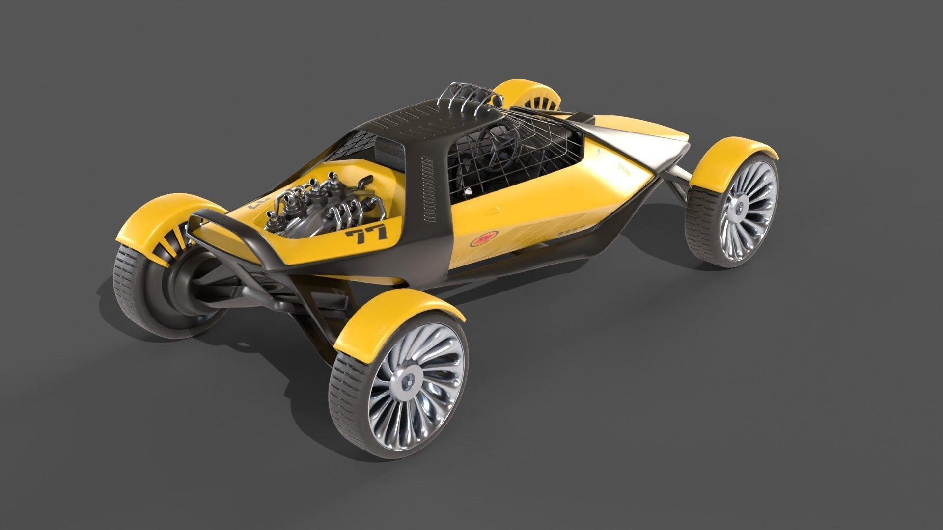 3D model Sci-Fi futuristic racer buggy VR / AR / low-poly | CGTrader
