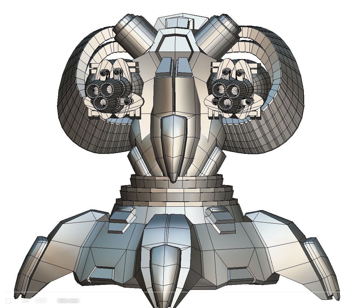 3D model 6 Barrel Robotic Automatic Cannon VR / AR / low-poly | CGTrader