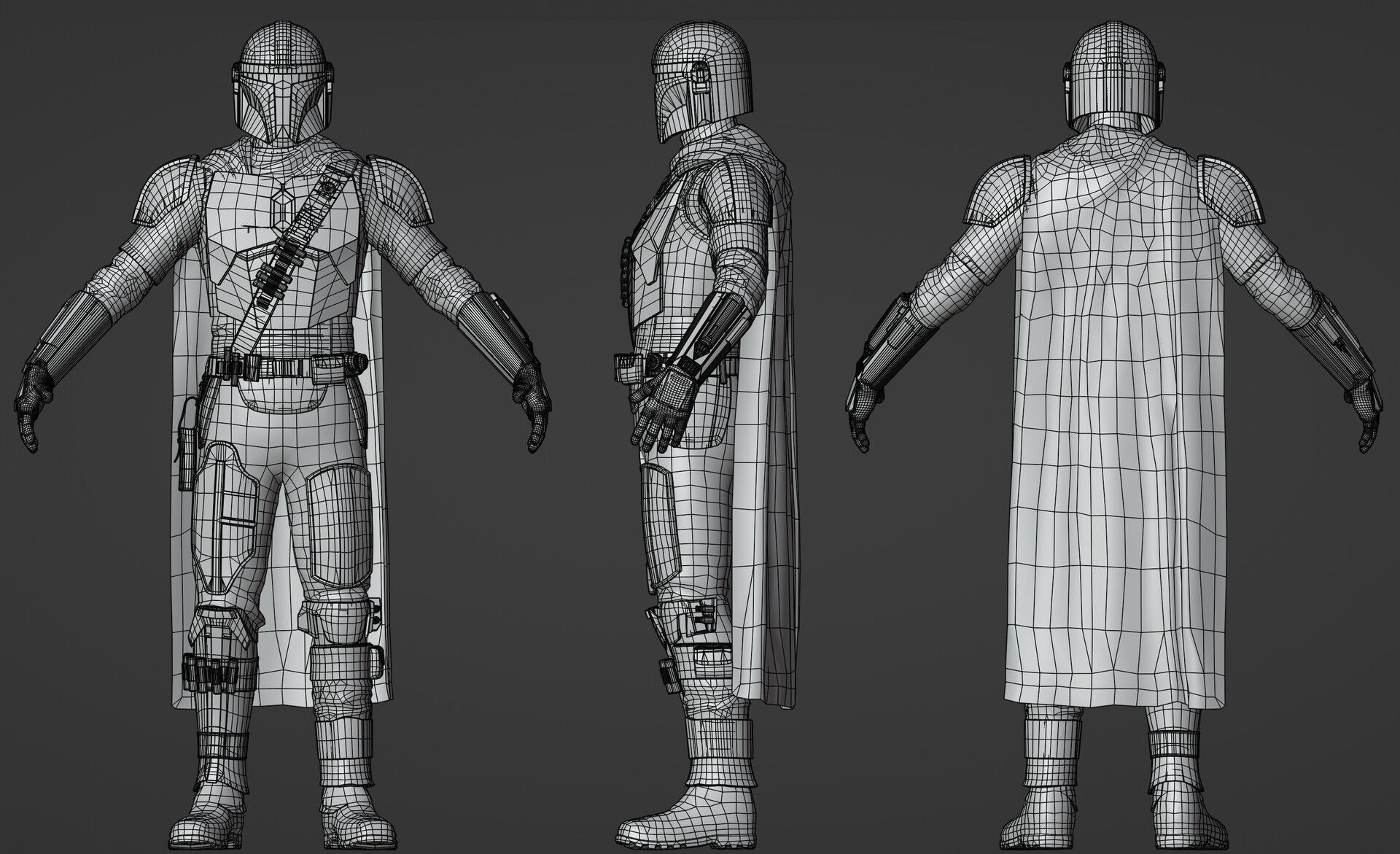 3D model Mandalorian Realistic 3D Model Low Poly star wars armor VR ...