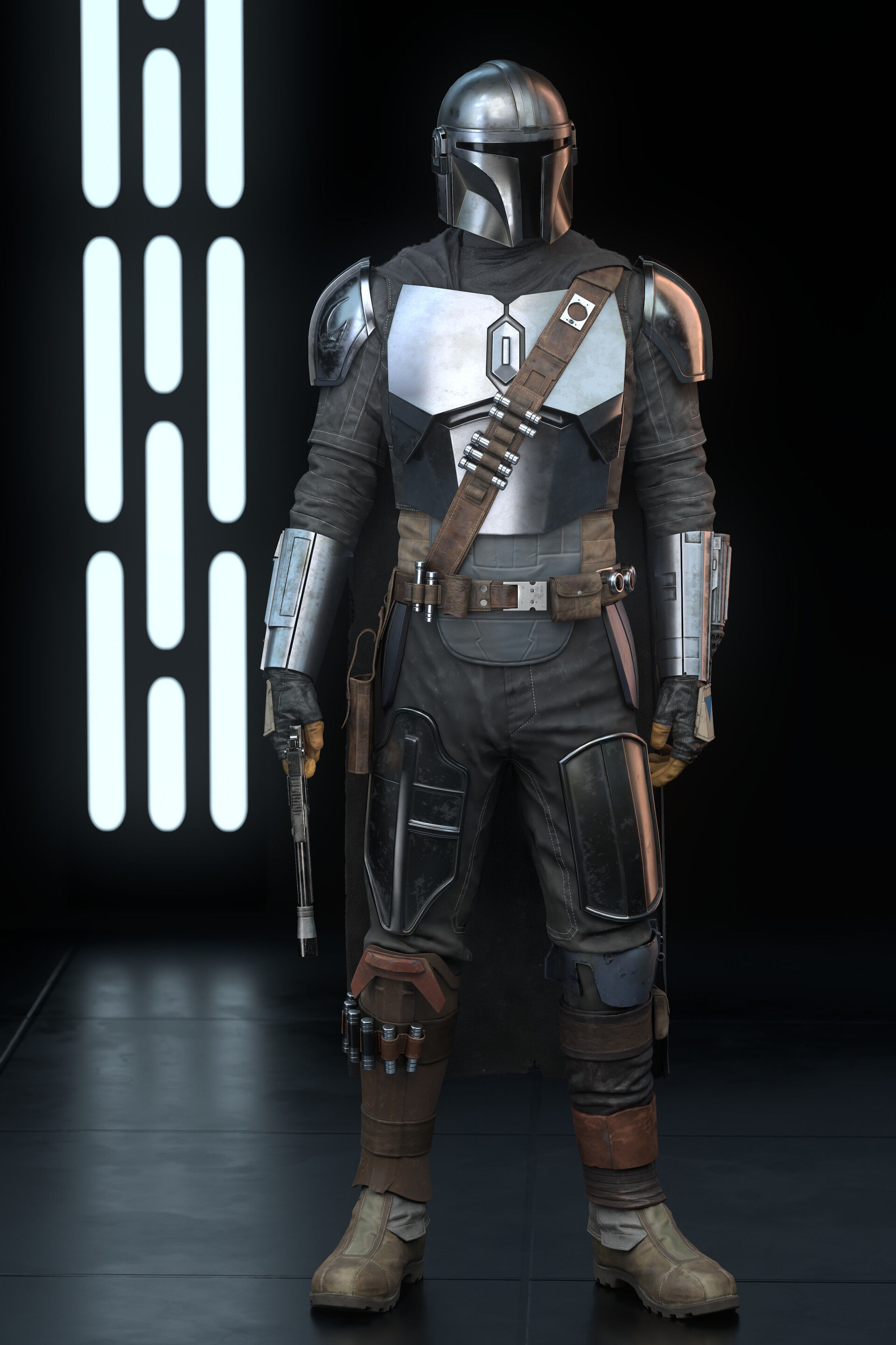 3D model Mandalorian Realistic 3D Model Low Poly star wars armor VR ...