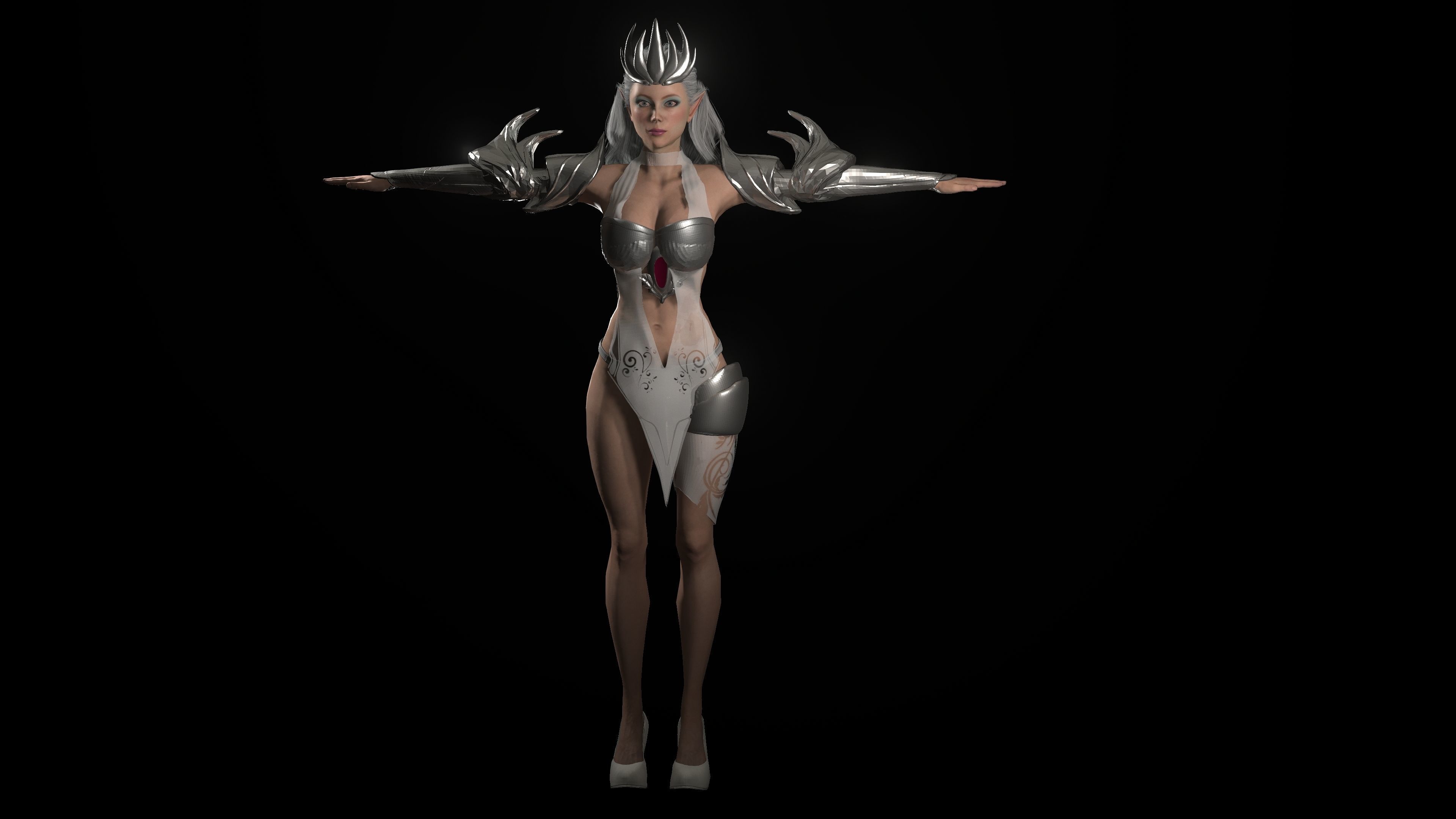 3D model Fantasy Elf Queen VR / AR / low-poly | CGTrader