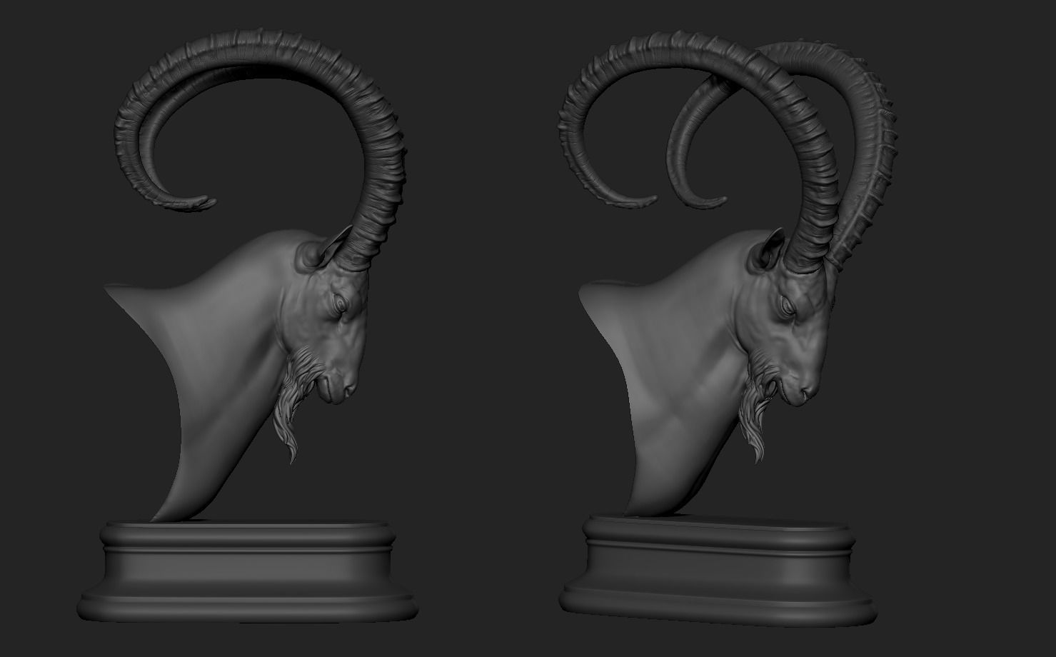 Ibex Head 3D model 3D printable | CGTrader