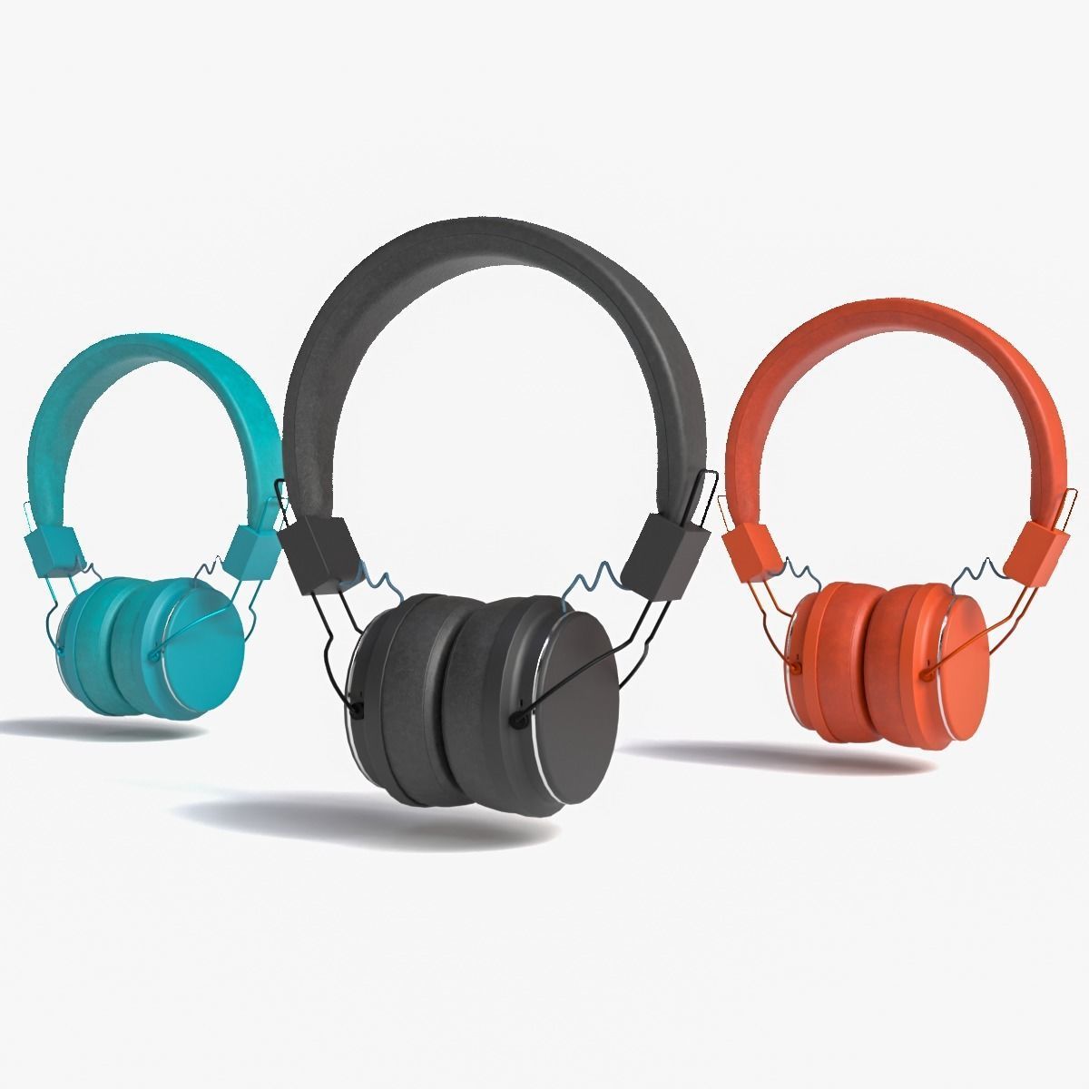 Headphone Collection in 3 colors 3D model | CGTrader