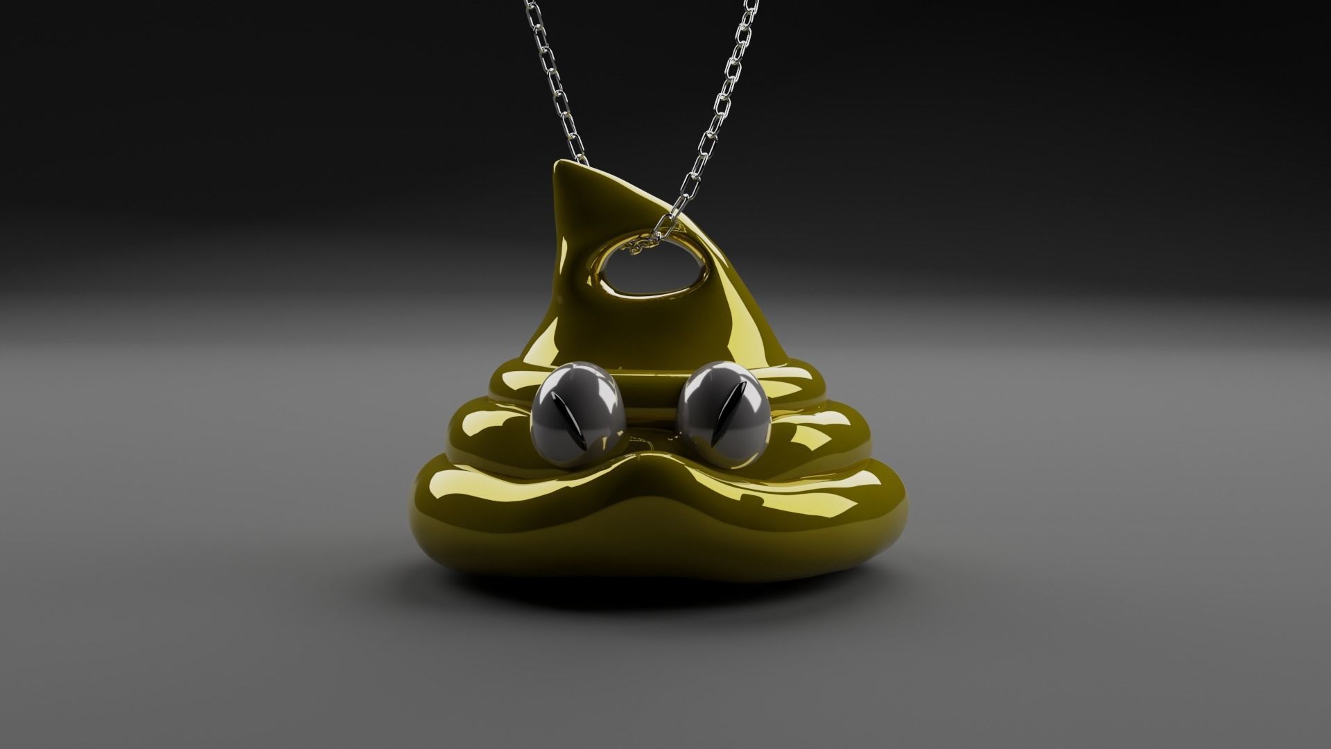 Demopoop poop pendant on chain free 3D model 3D printable | CGTrader