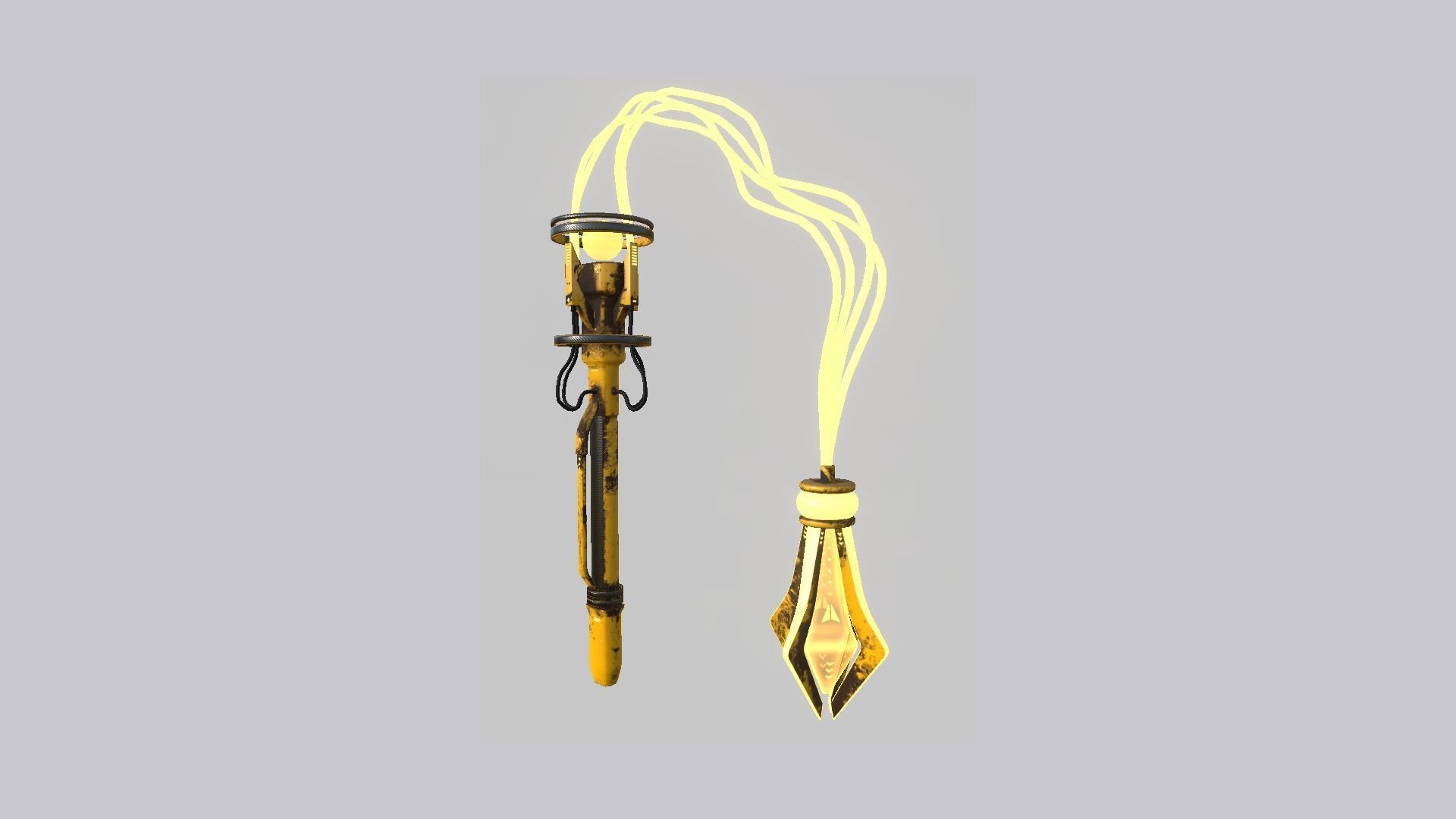 3D model SciFi Flail A08 Yellow - Sci Fi Weapon Design VR / AR / low ...