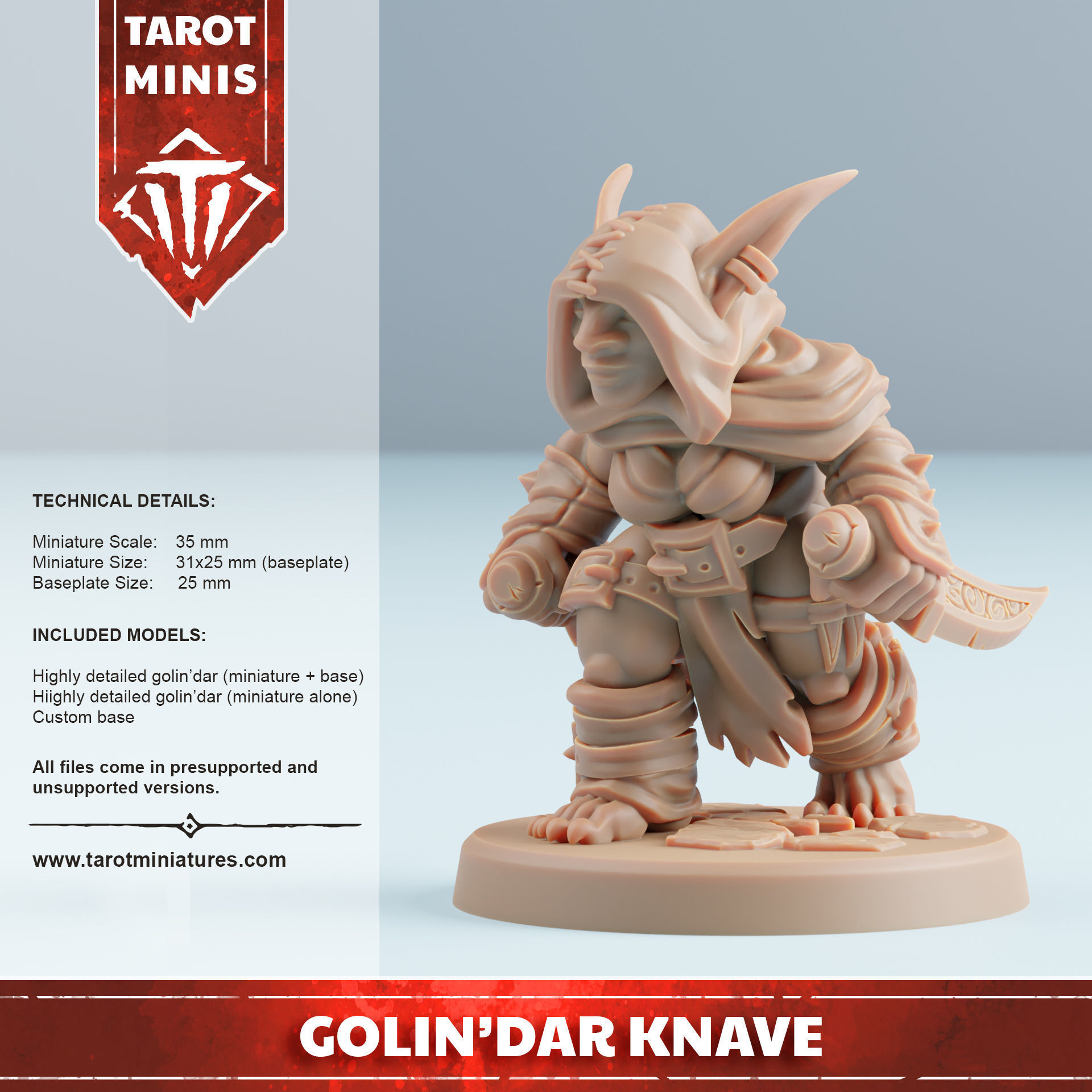 GOLIN DAR KNAVE GOBLIN B 3D model 3D printable | CGTrader