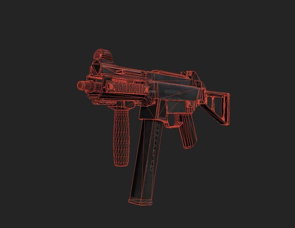 3D model Submachine Gun Grip VR / AR / low-poly | CGTrader