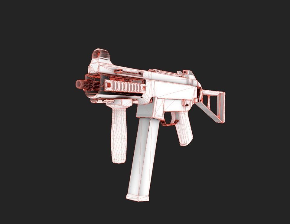 3D model Submachine Gun Grip VR / AR / low-poly | CGTrader