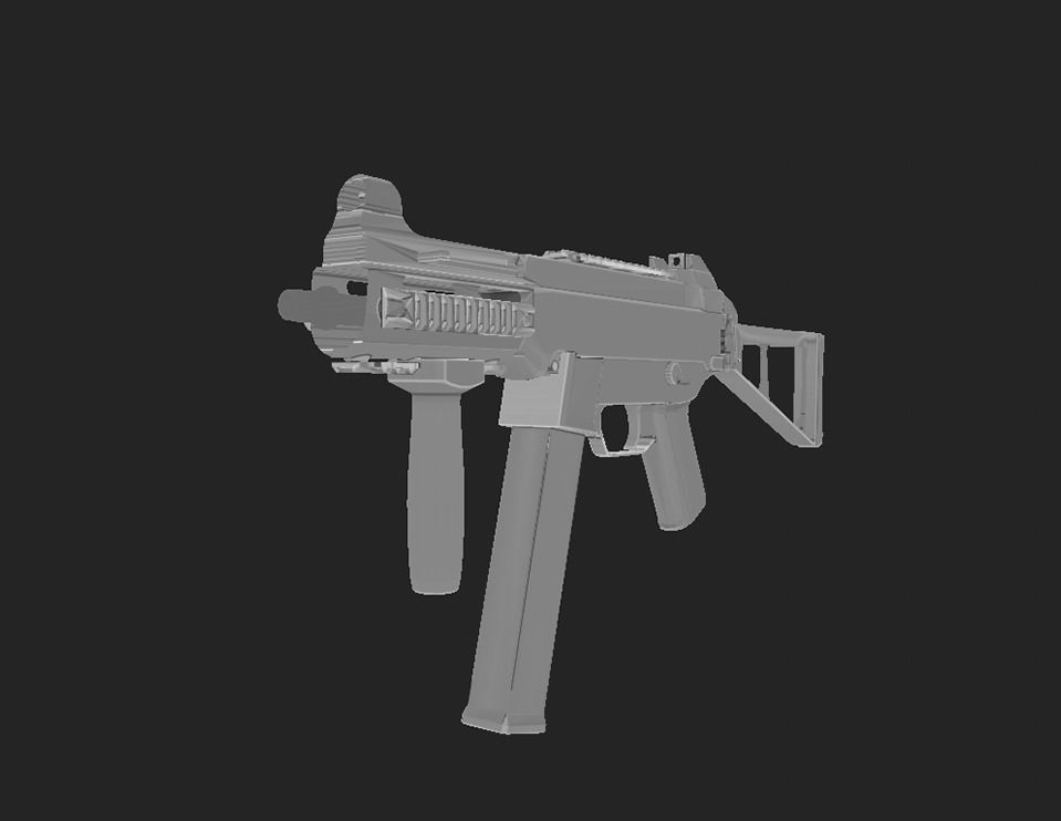 3D model Submachine Gun Grip VR / AR / low-poly | CGTrader
