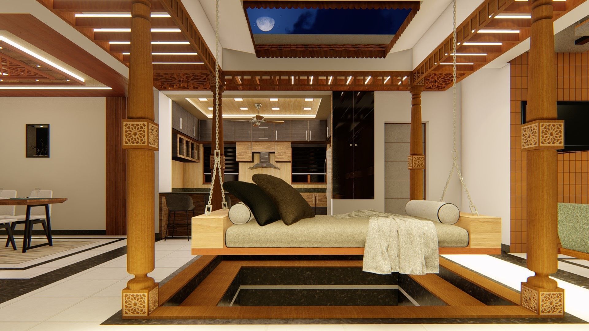 COURTYARD INTERIOR DESIGN 3D MODEL SKETCHUP 3D model | CGTrader