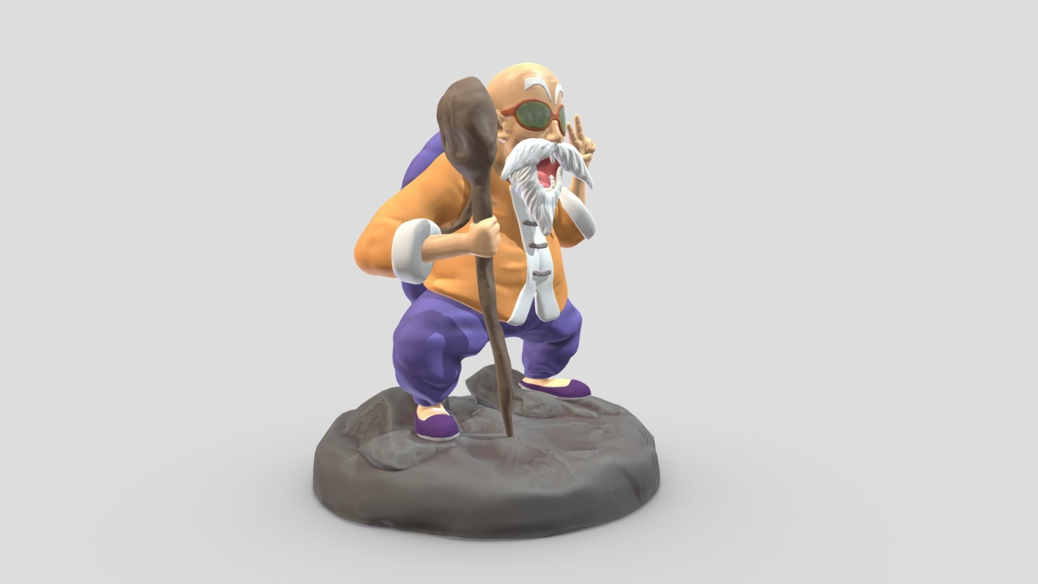 3D model Master Roshi Low Poly PBR Realistic VR / AR / low-poly | CGTrader