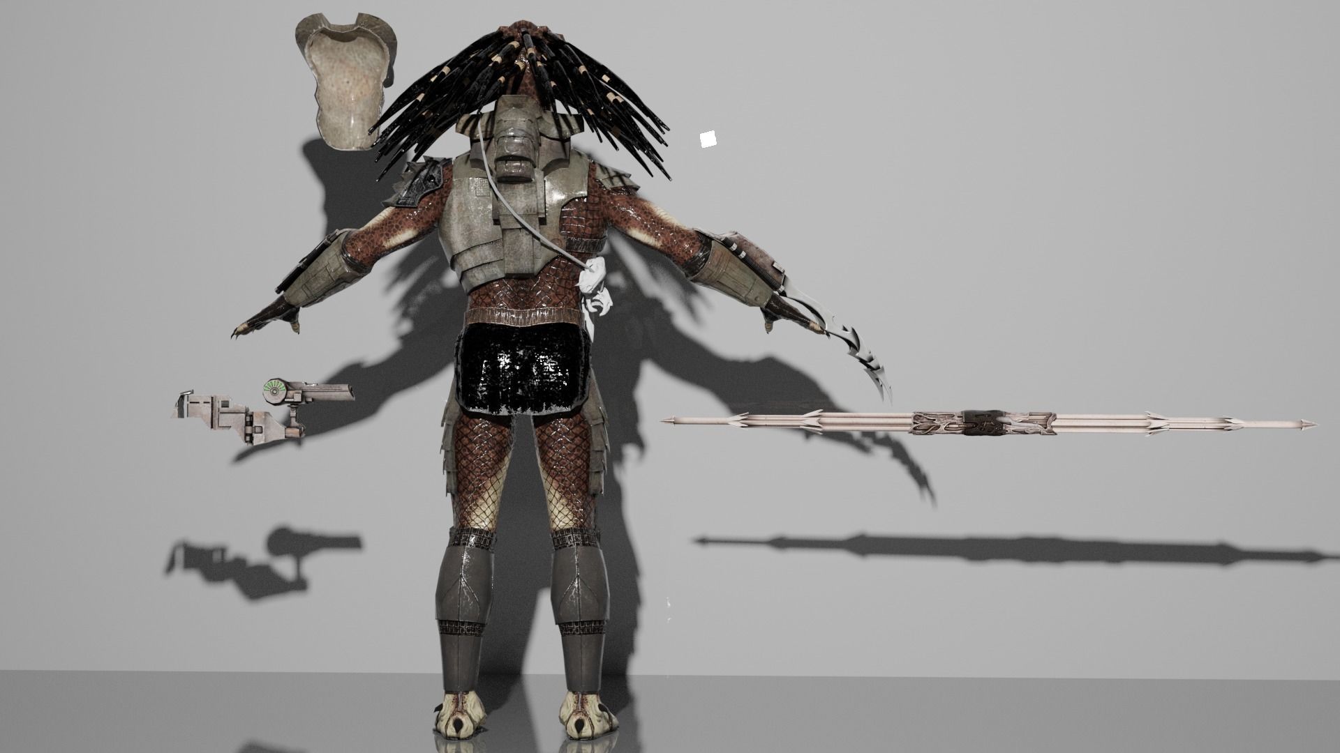 Predator character with claws 3D model rigged | CGTrader
