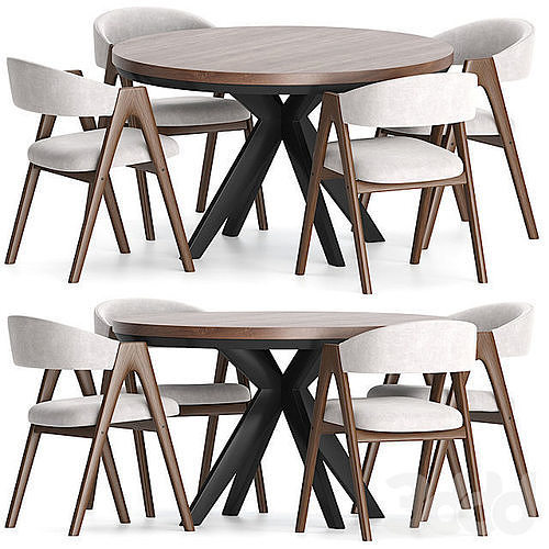 Dublin chair and Kitchen sliding table 3D model | CGTrader