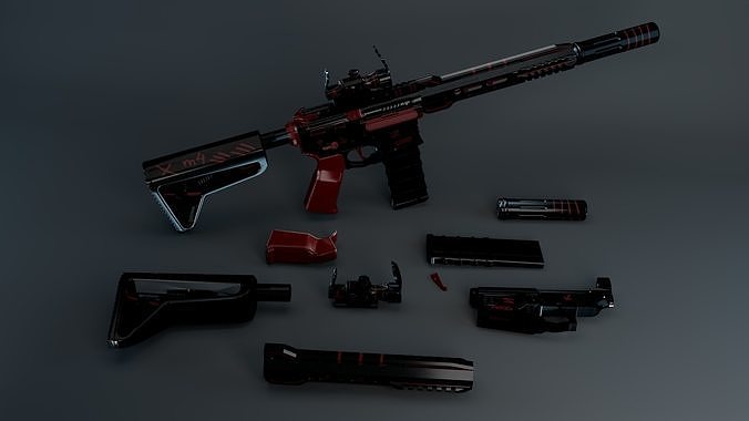 3D model Custom M4 technical VR / AR / low-poly | CGTrader