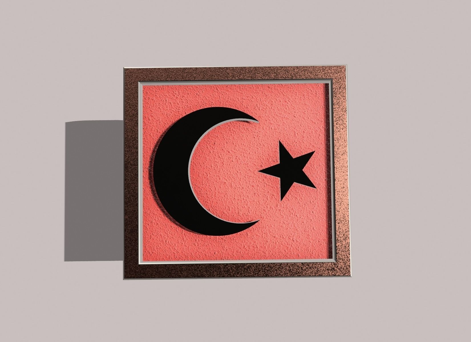 Flag turkish moon star 3D model | CGTrader