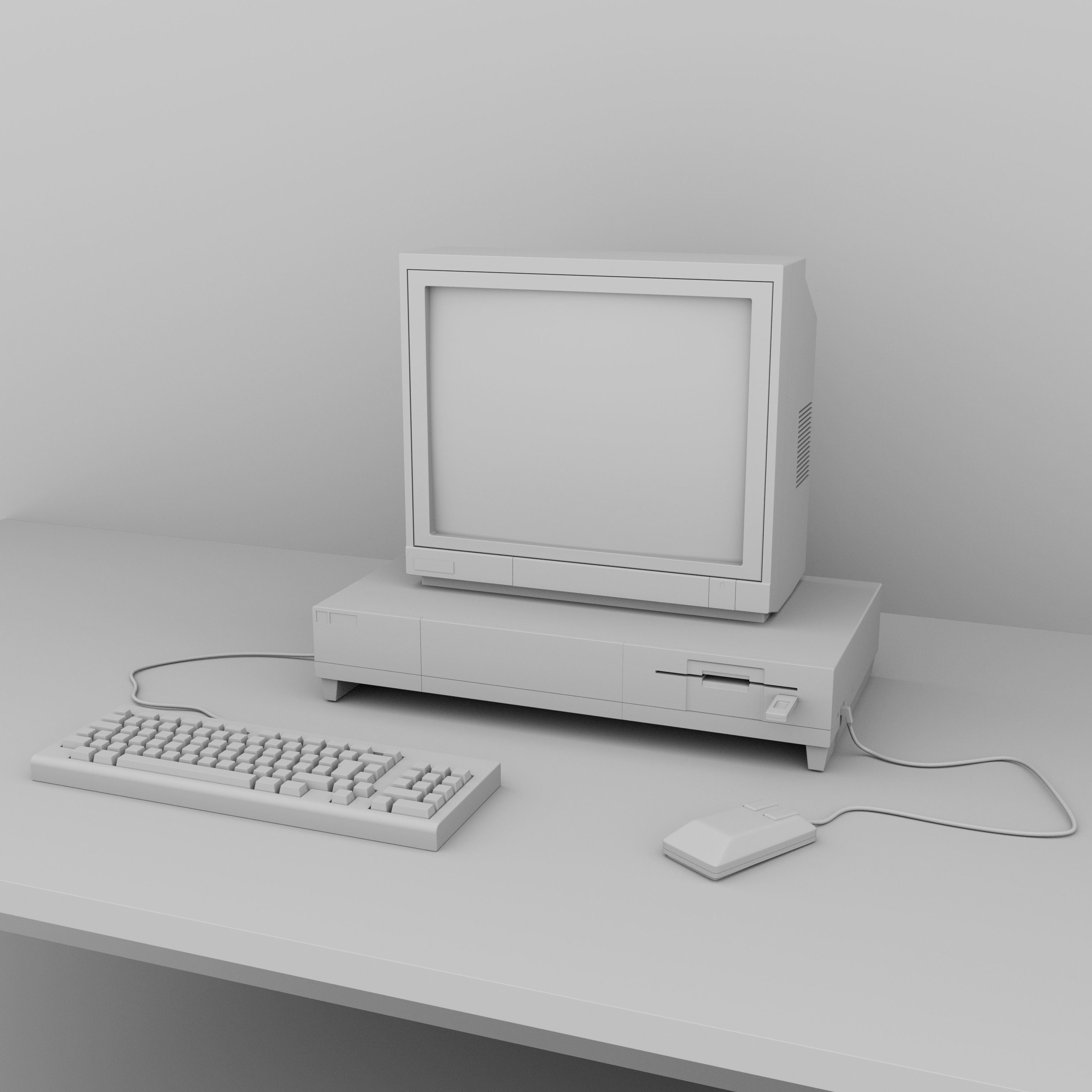 Commodore - Retro Computer with Keyboard and Mouse 3D model | CGTrader