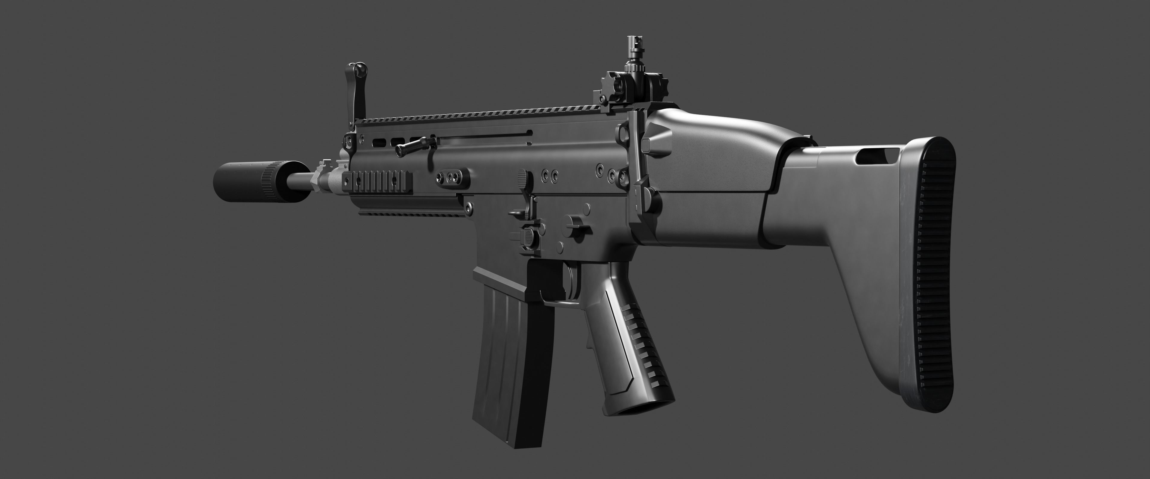 FN SCAR-H High Poly free 3D model | CGTrader