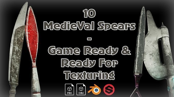 3D model 10 MedieVal Spears - LowPoly And Game Ready Ready For ...