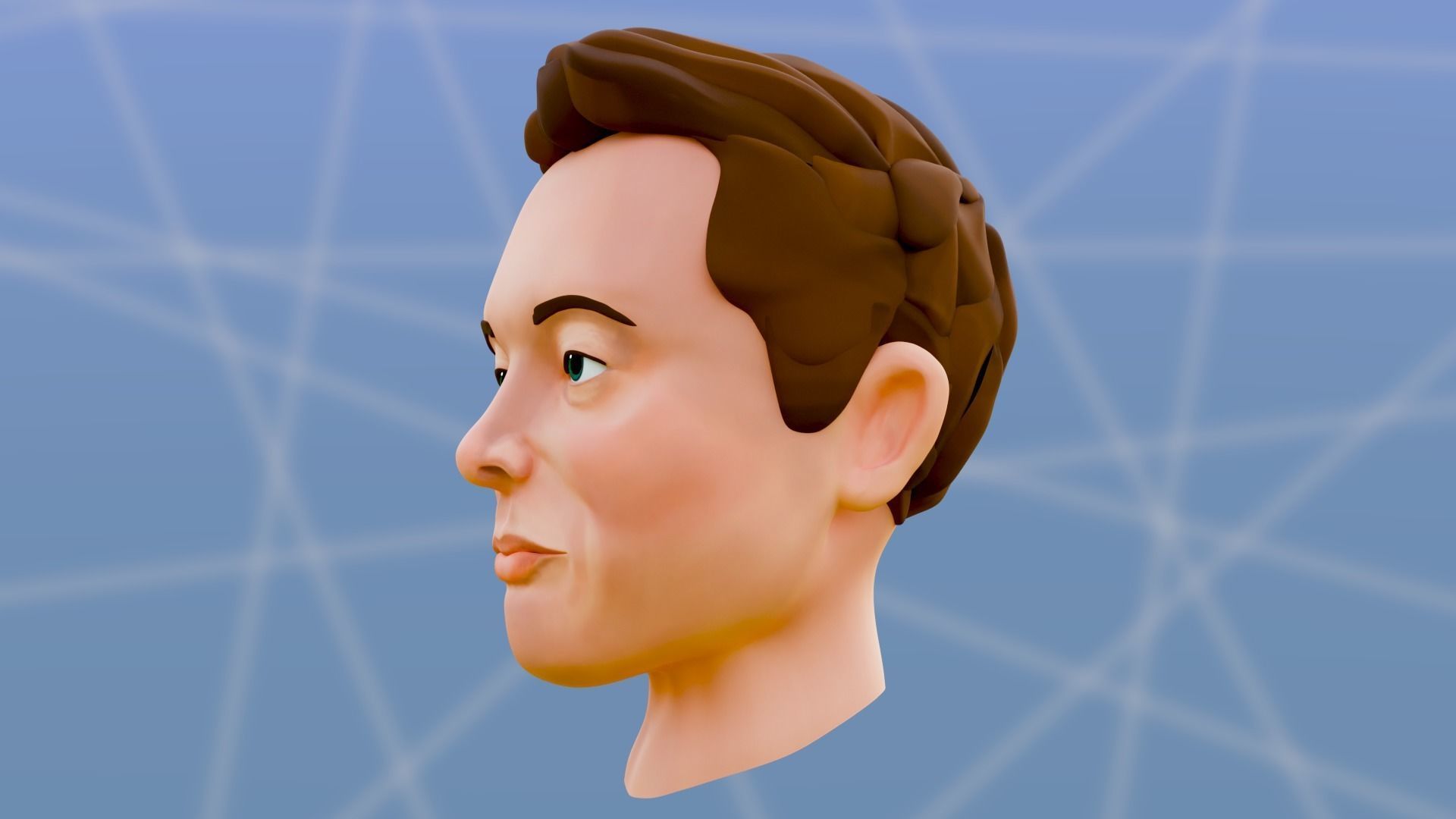 Elon Musk - Cartoon Character Head 3D model | CGTrader