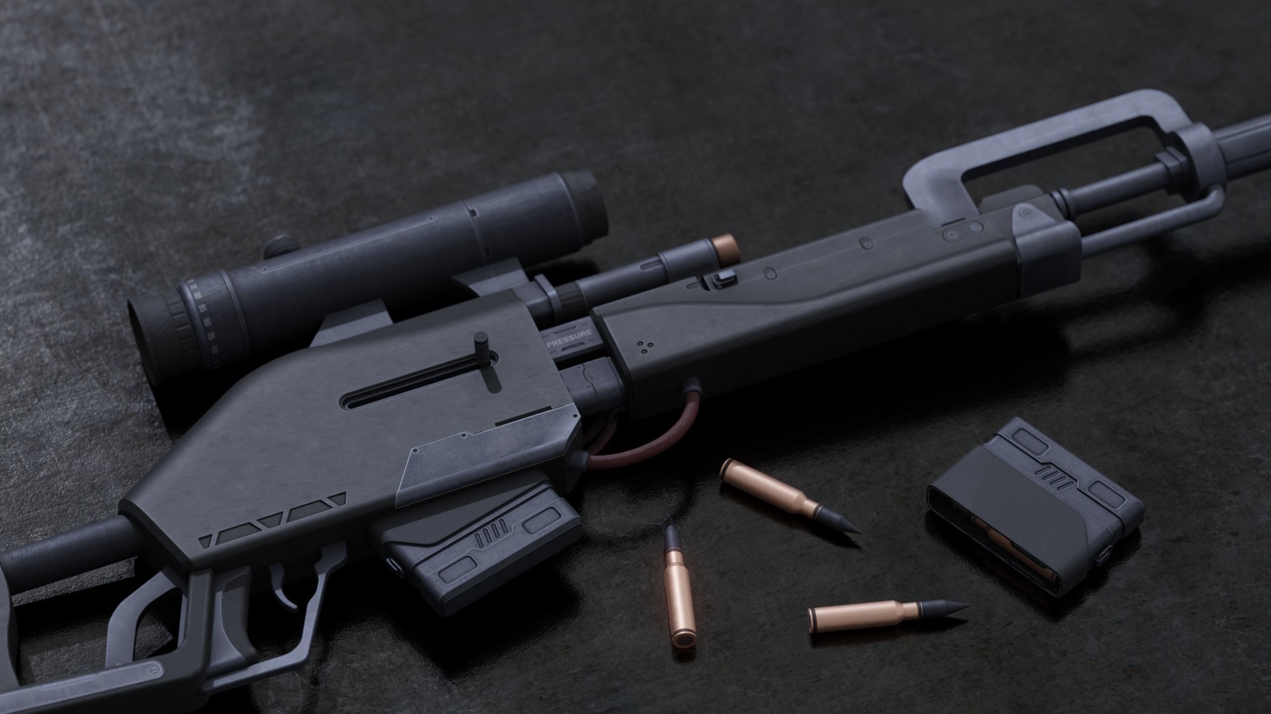 3D model Sniper Rifle Concept Low-poly 3D model VR / AR / low-poly ...