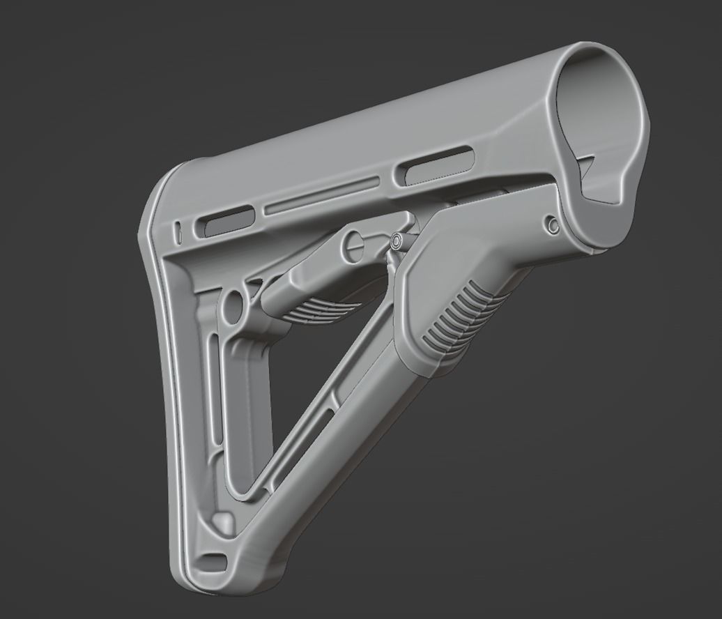 3D model MILITARY Game Ready Magpul CTR Carabine Stock VR / AR / low ...