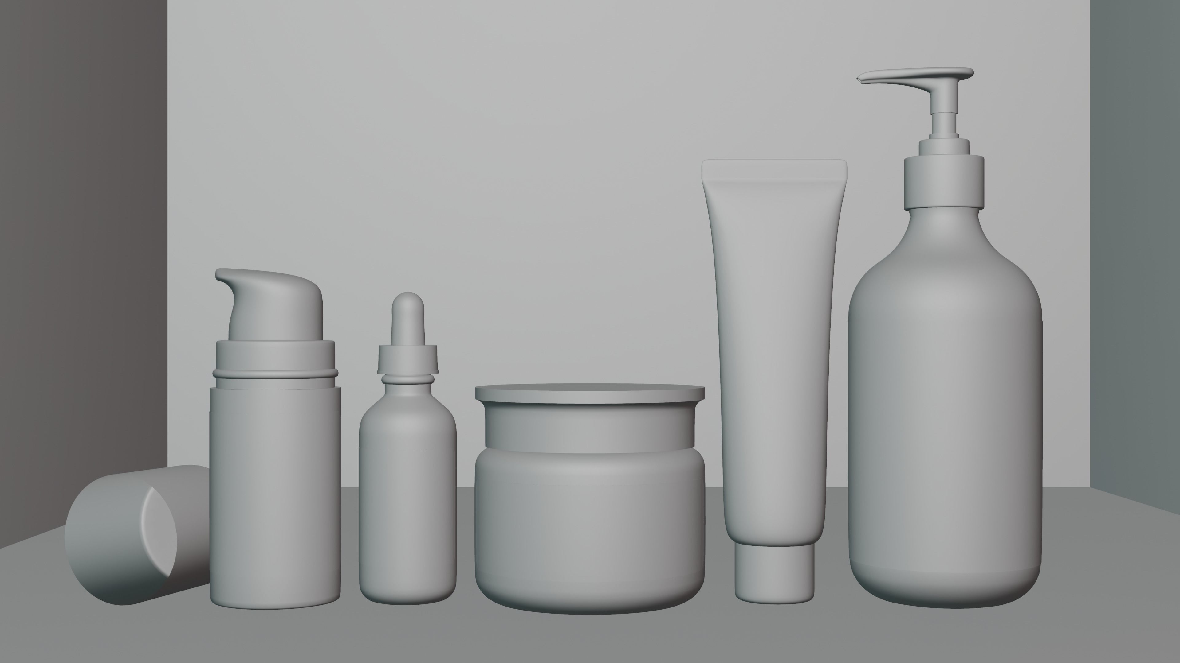 Skincare product bottles 3D model | CGTrader