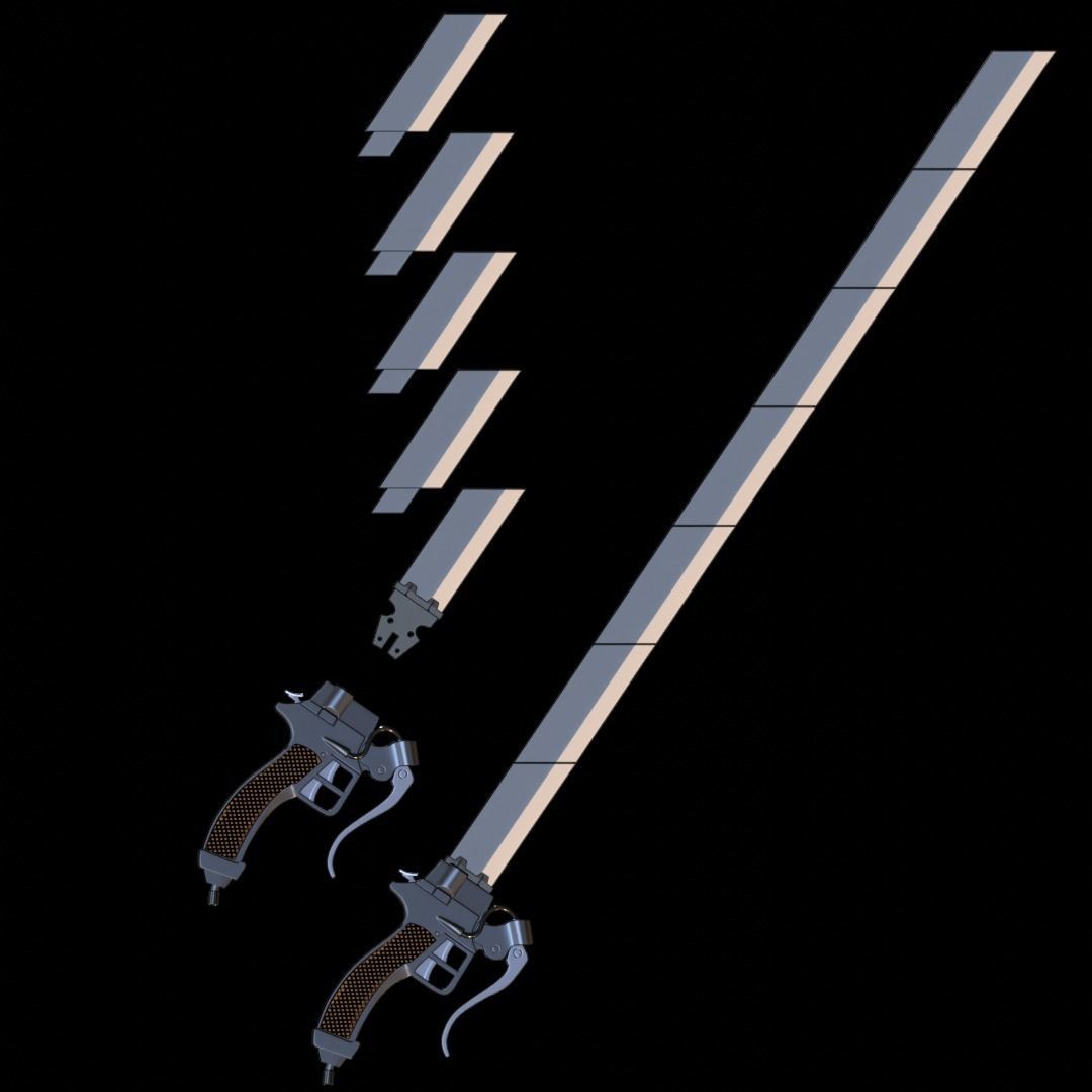 Attack On Titan 3D maneuver gear ODM sword 3D model 3D printable | CGTrader