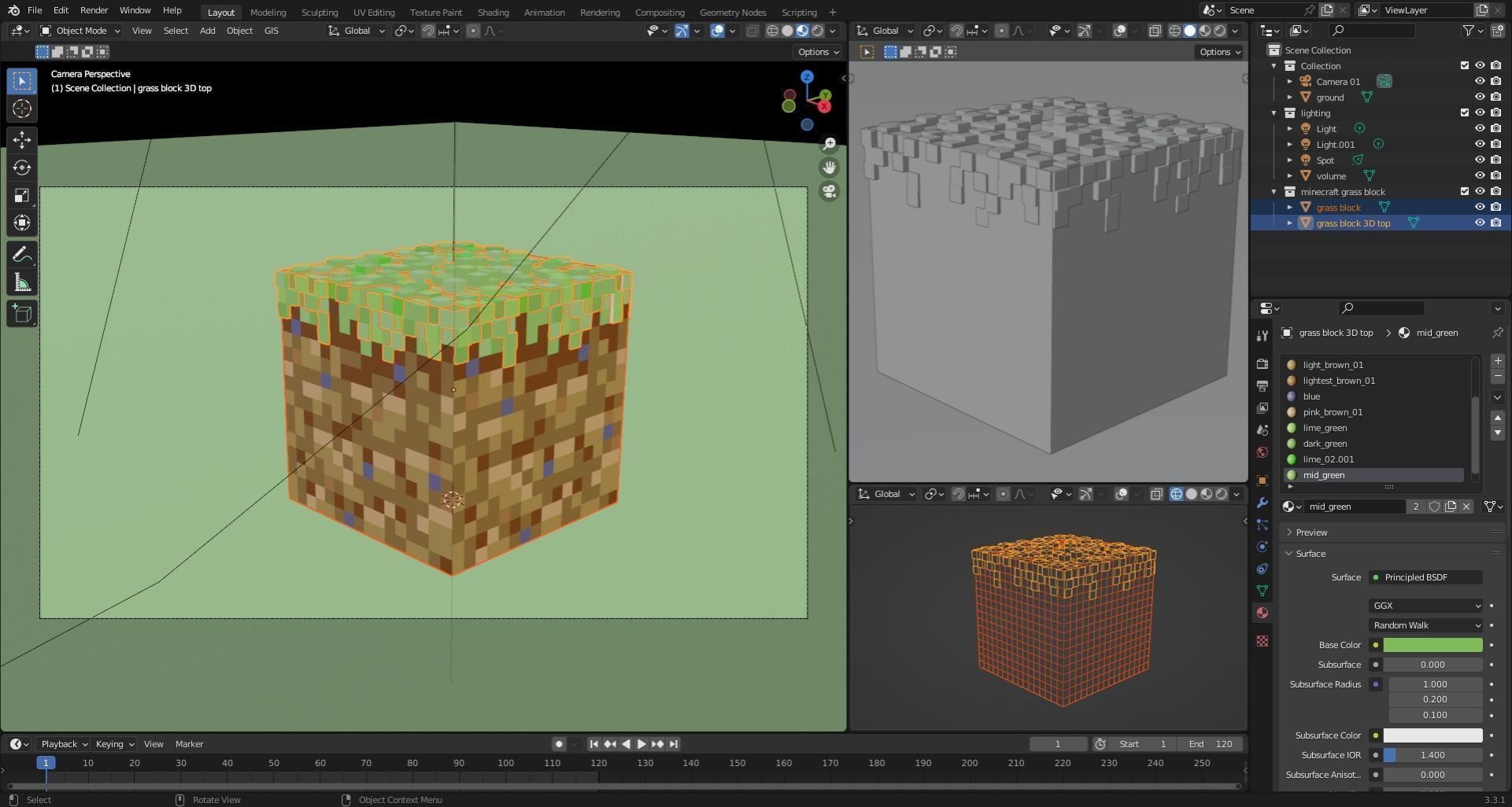 Minecraft Grass Block 3D 3D model | CGTrader