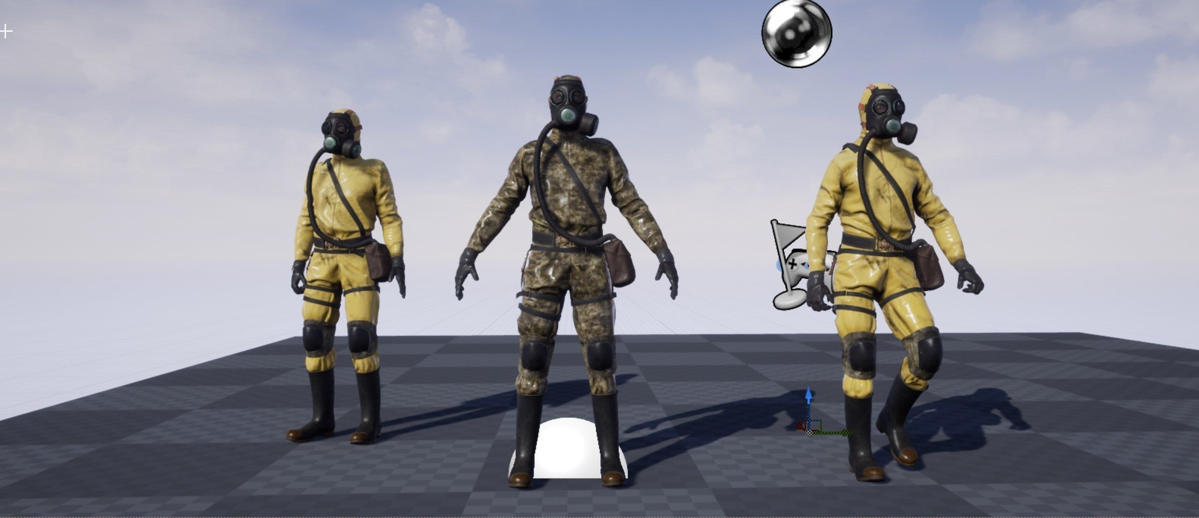 3D model Hazmat Suit Soldier with Rig VR / AR / low-poly | CGTrader