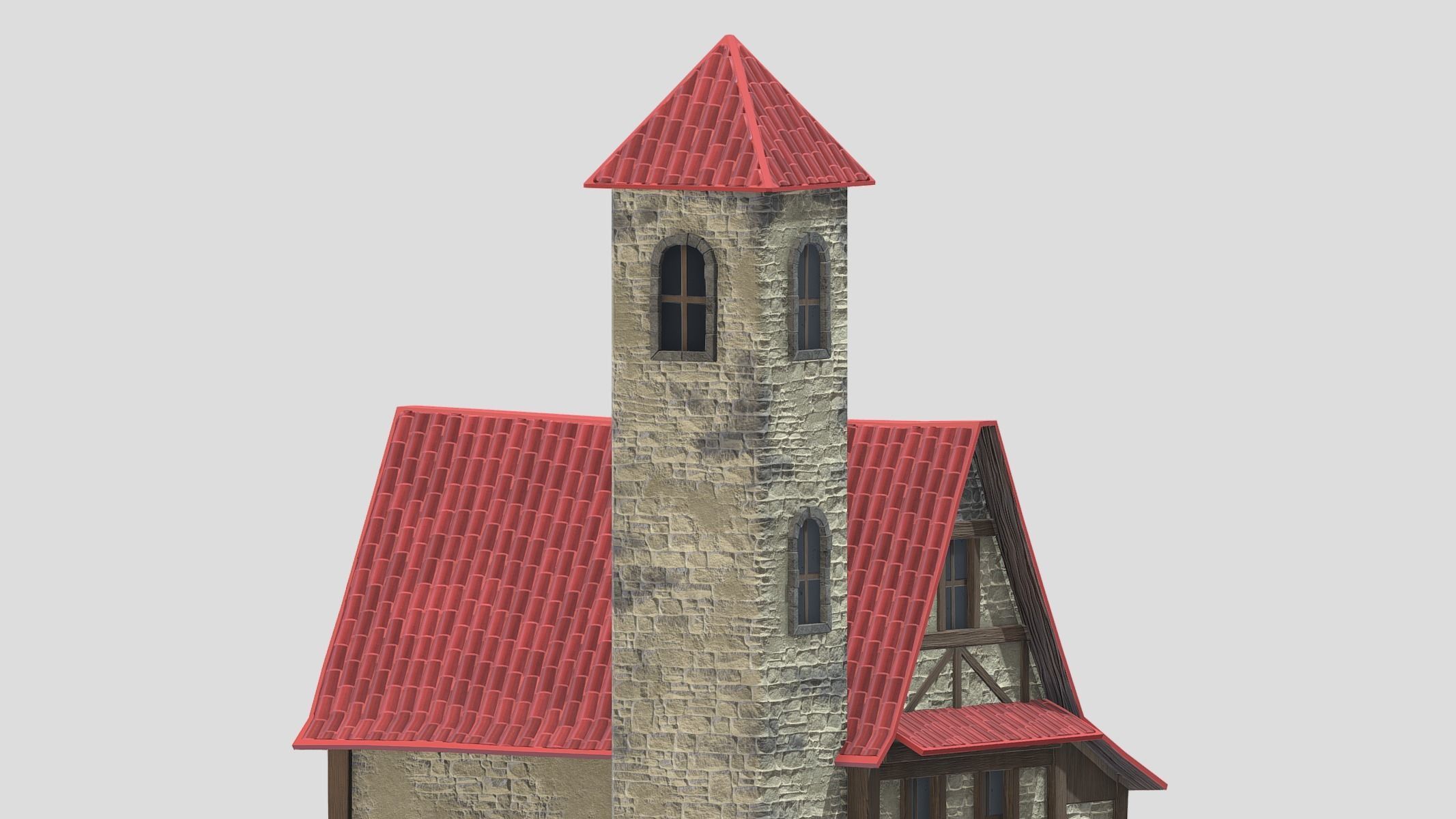 3D model Medieval Building 03 Low Poly PBR Realistic VR / AR / low-poly ...