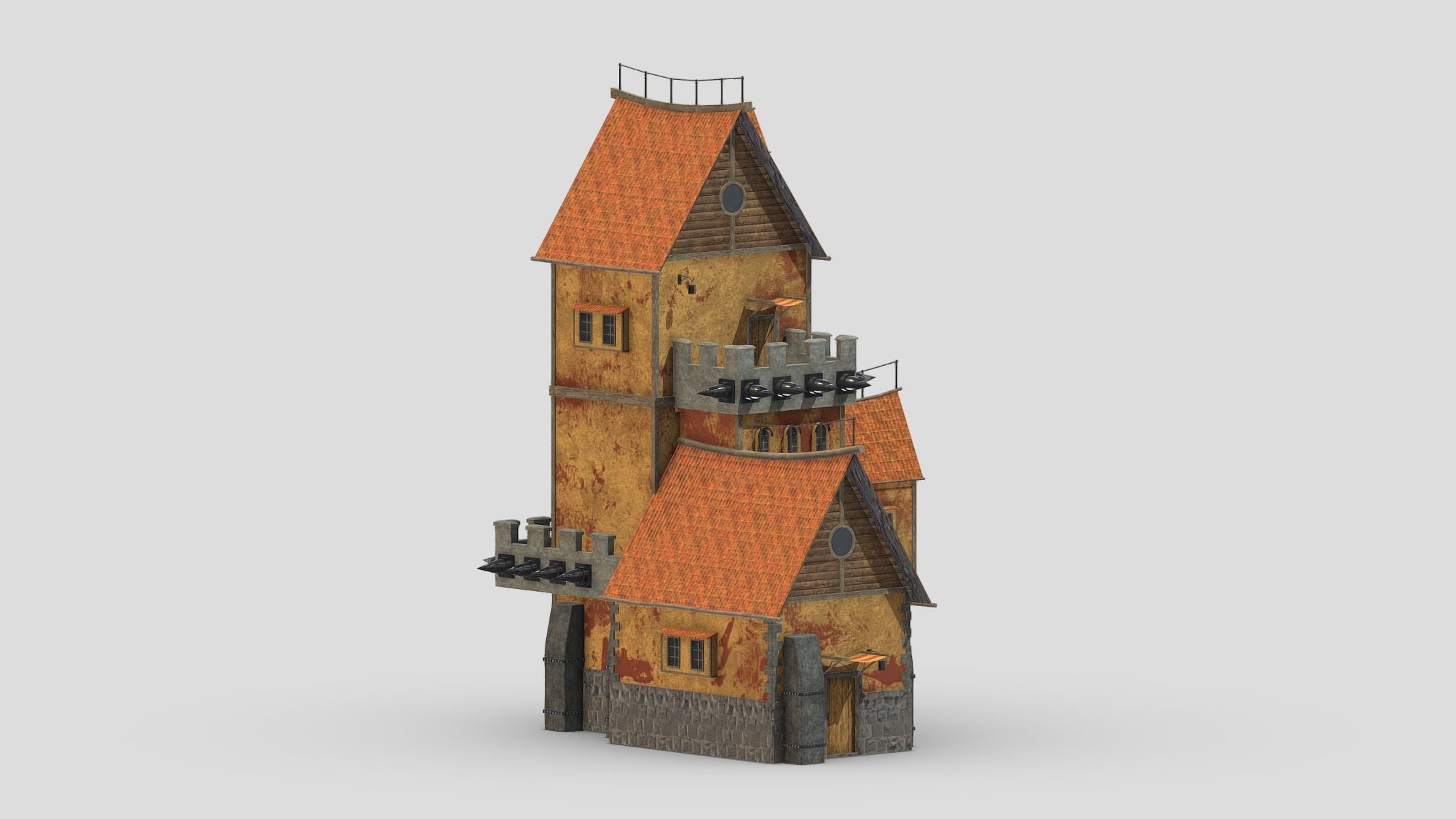 3D model Medieval Building 06 Low Poly PBR Realistic VR / AR / low-poly ...