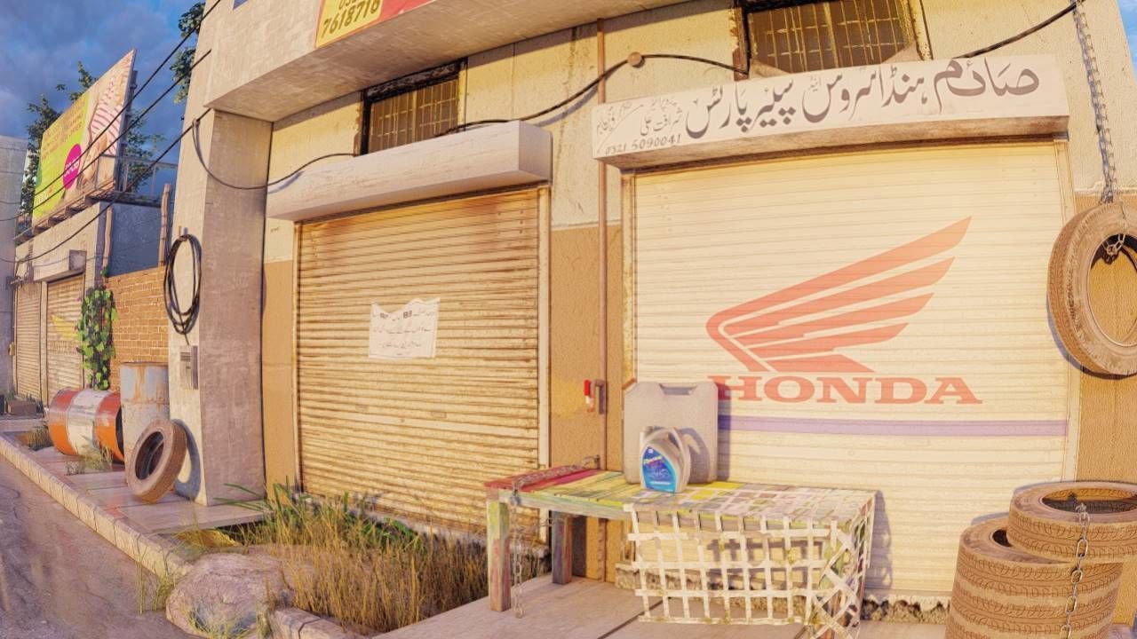 Street Shops Office 3D model animated | CGTrader