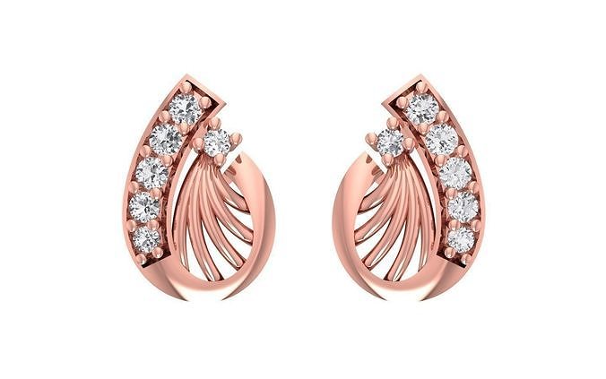 Women Diamond Earrings 3dm STL OBJ FBX Renders Details 3D model 3D ...