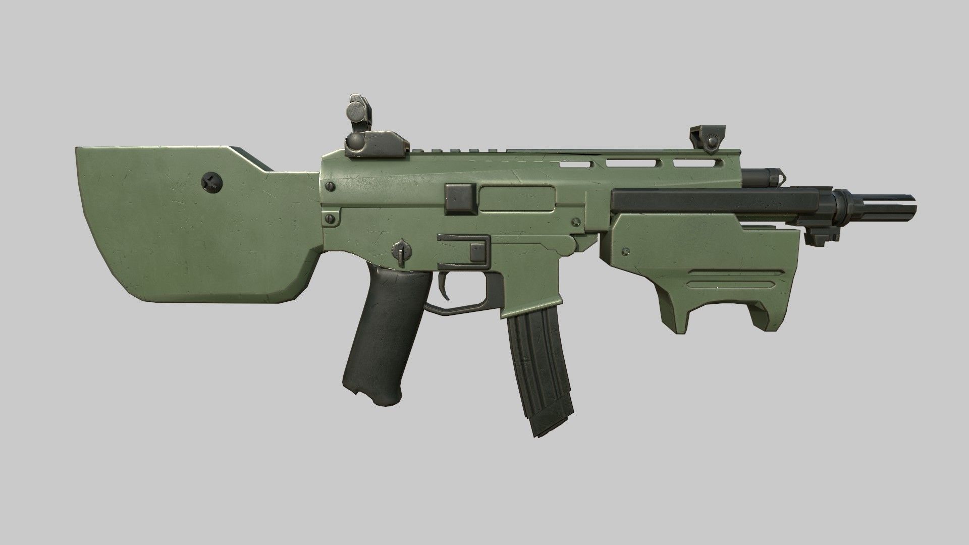 3D model Assault rifle VR / AR / low-poly | CGTrader