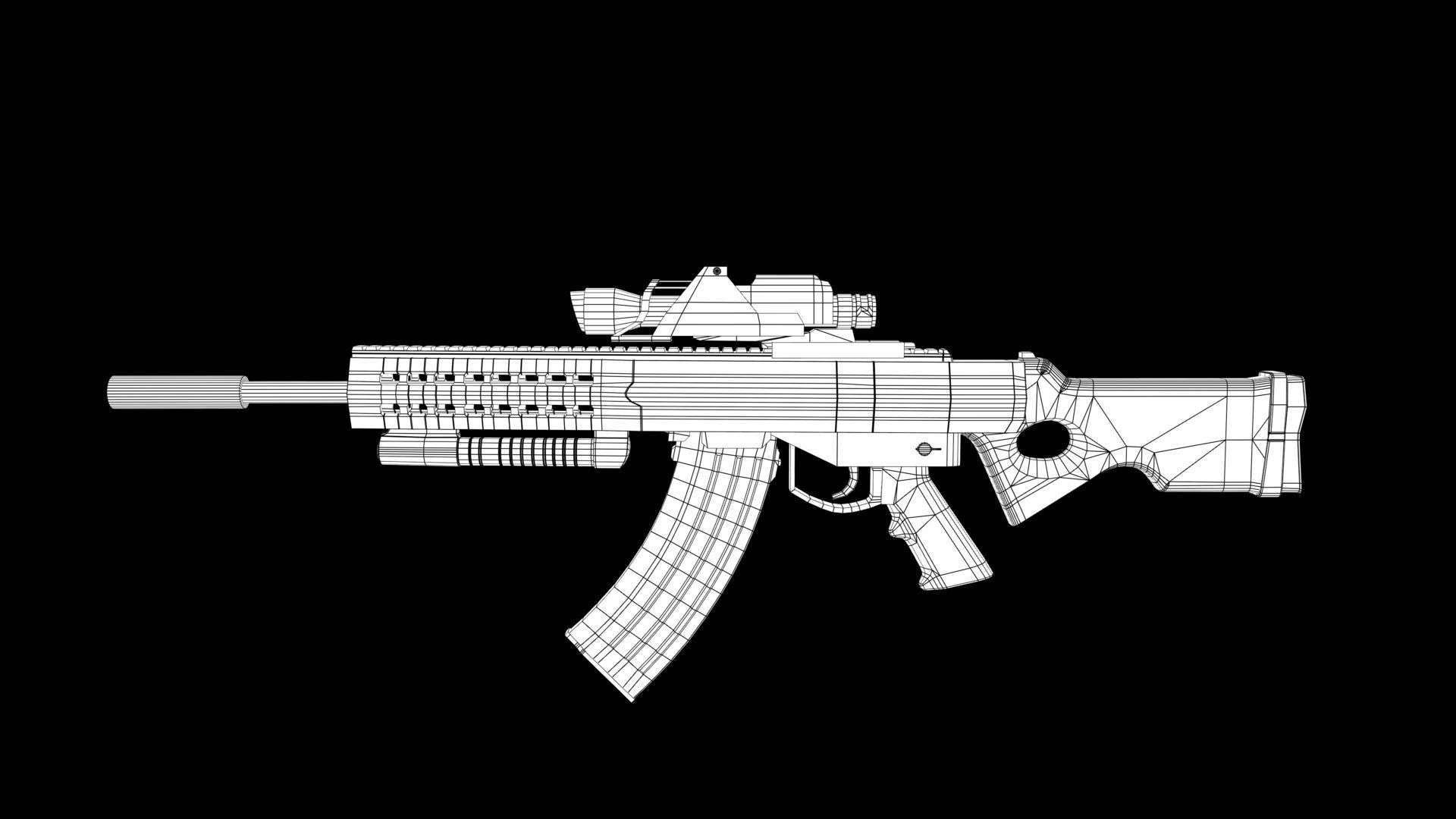 3D model Assault rifle VR / AR / low-poly | CGTrader