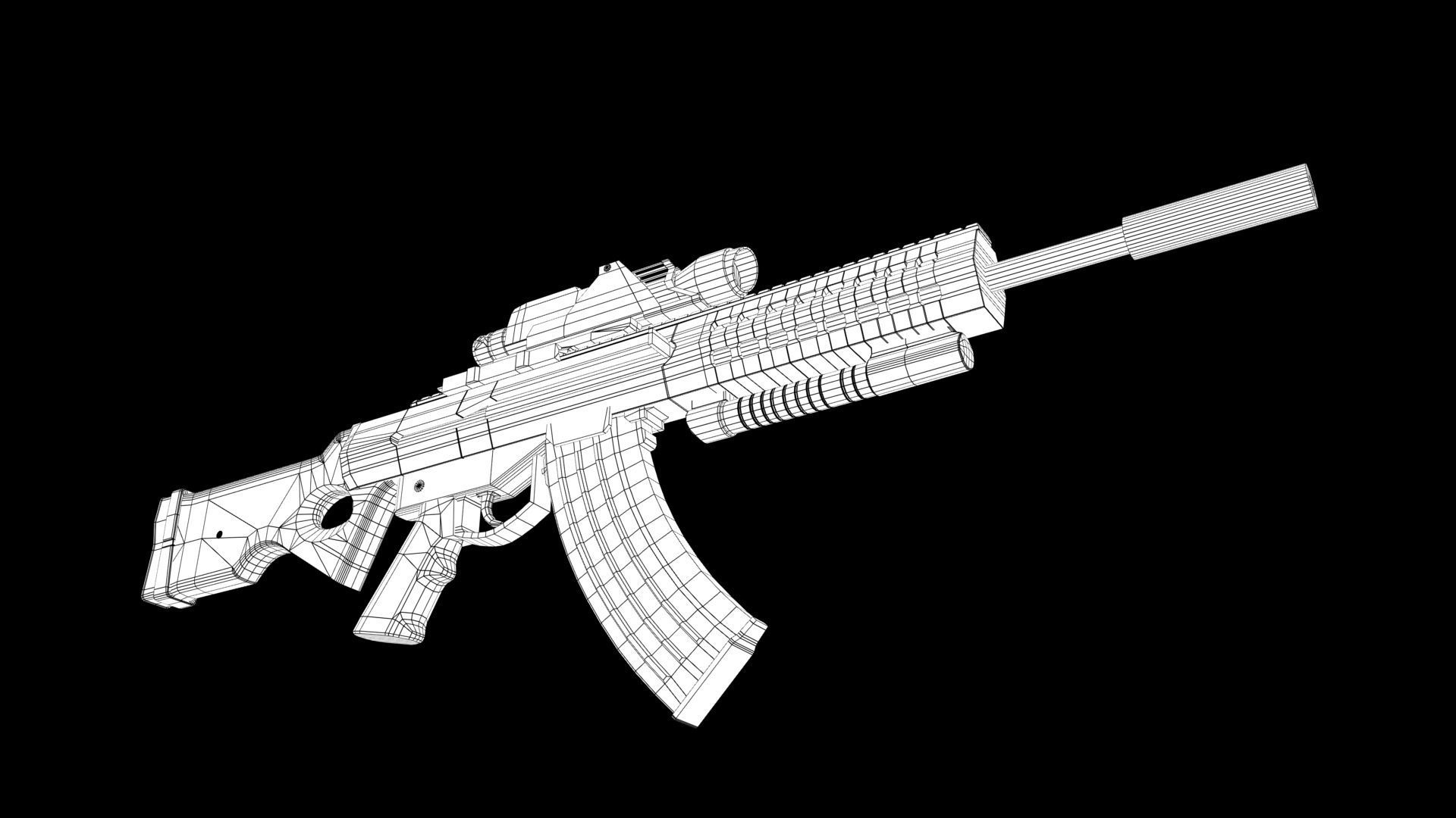 3D model Assault rifle VR / AR / low-poly | CGTrader