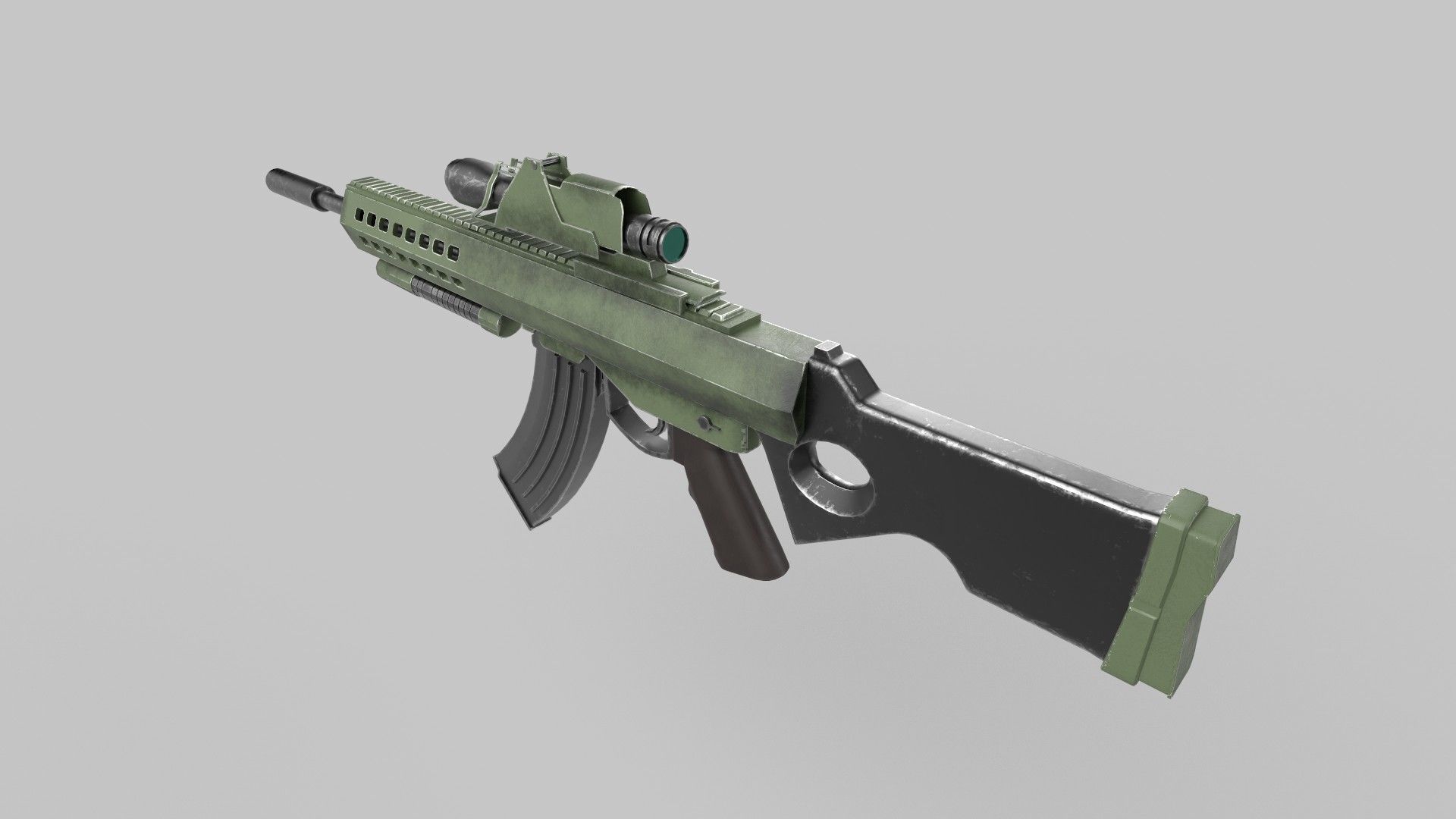 3D model Assault rifle VR / AR / low-poly | CGTrader