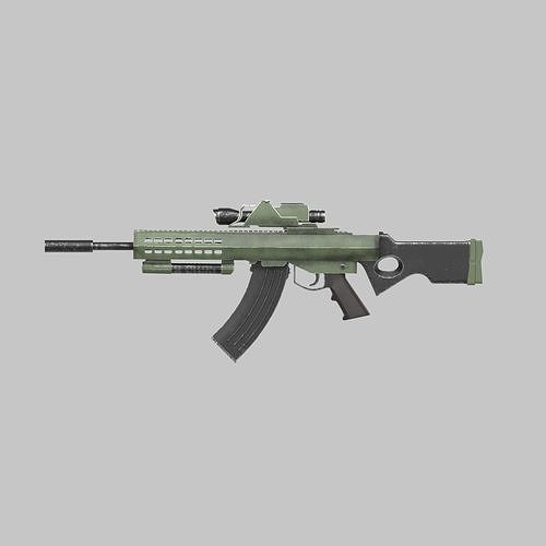3D model Assault rifle VR / AR / low-poly | CGTrader