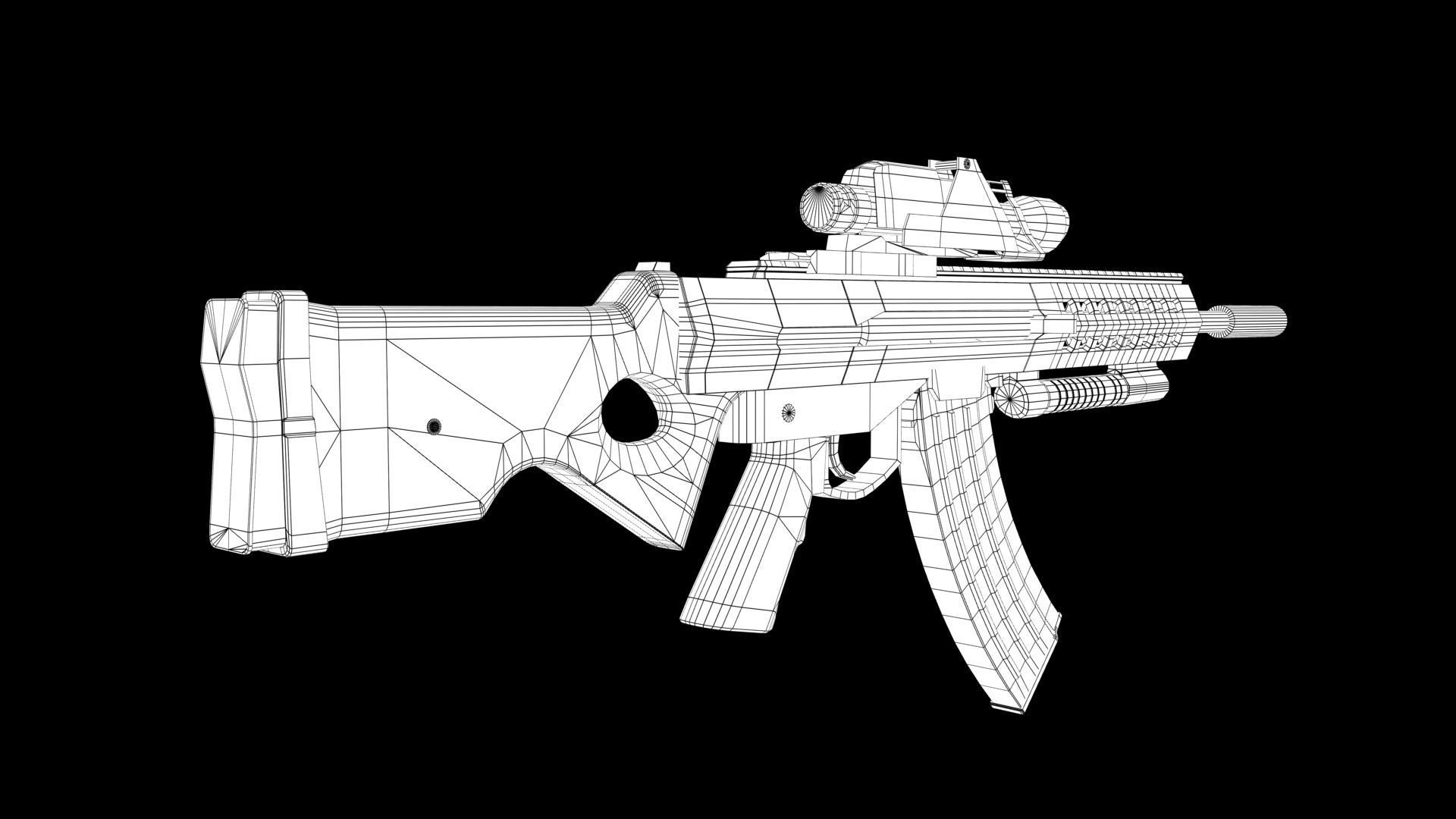 3D model Assault rifle VR / AR / low-poly | CGTrader